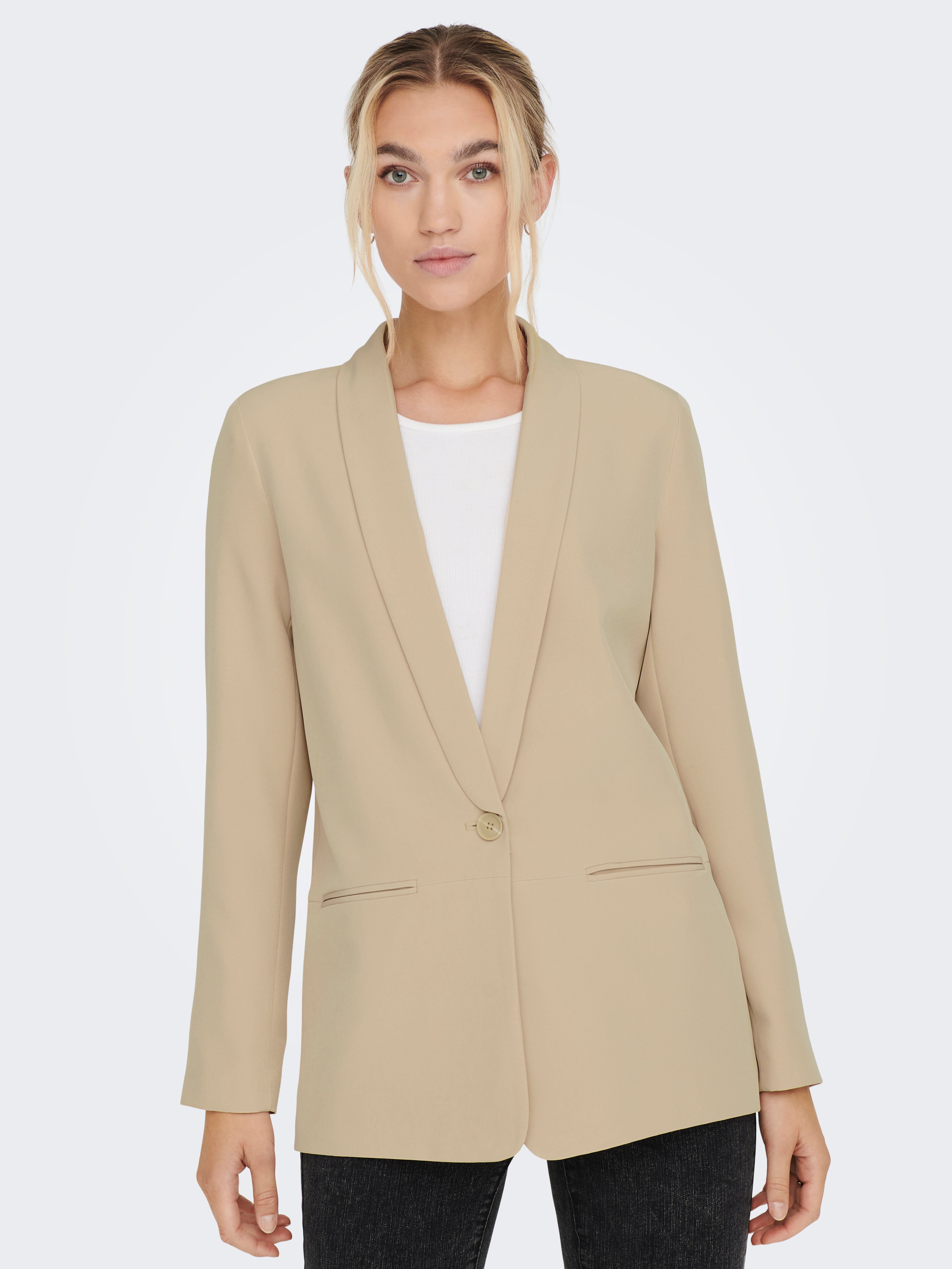Classic box fit blazer | Beige | ONLY®