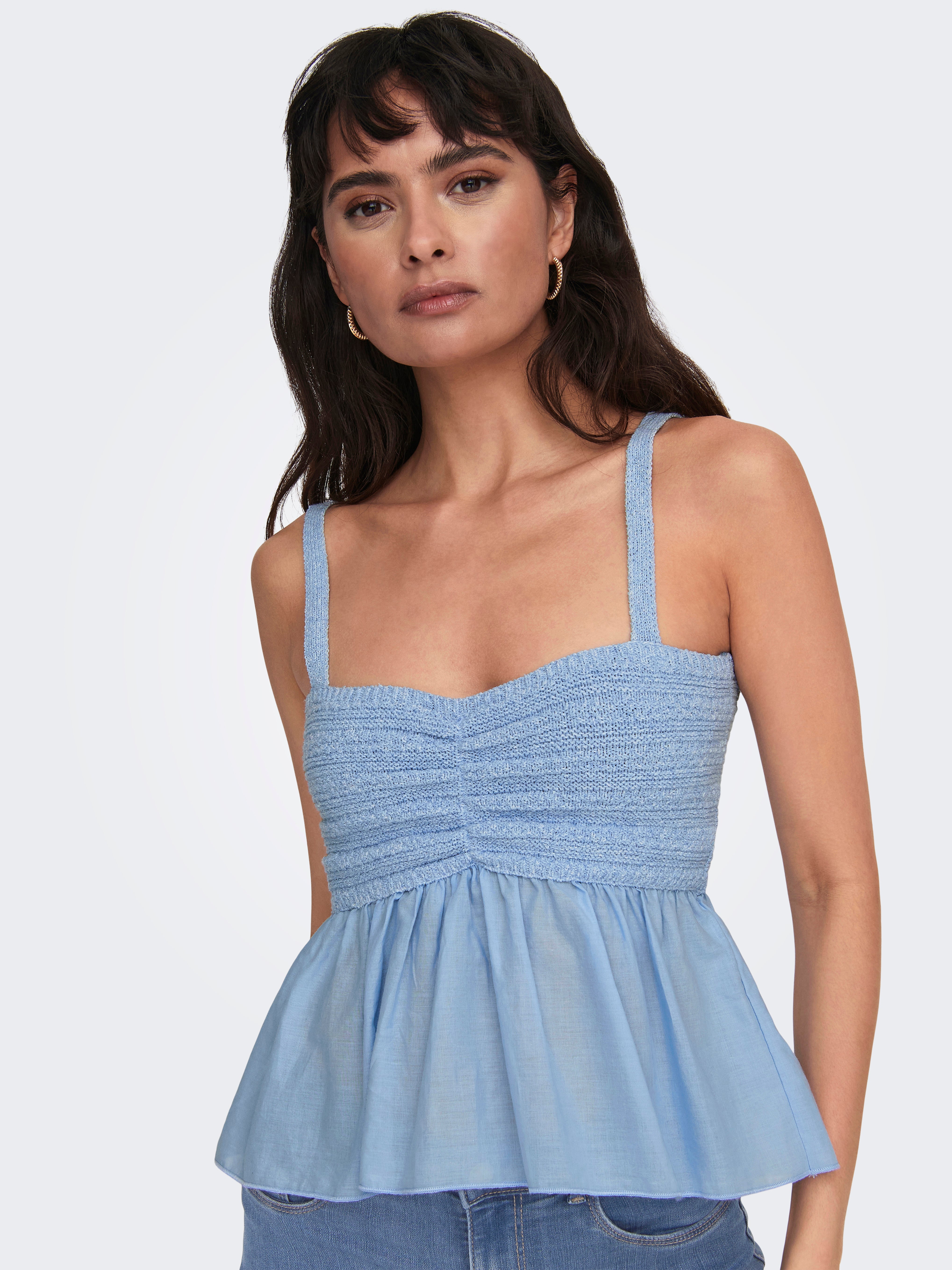 Top with ruching detail | Light Turquoise | ONLY®