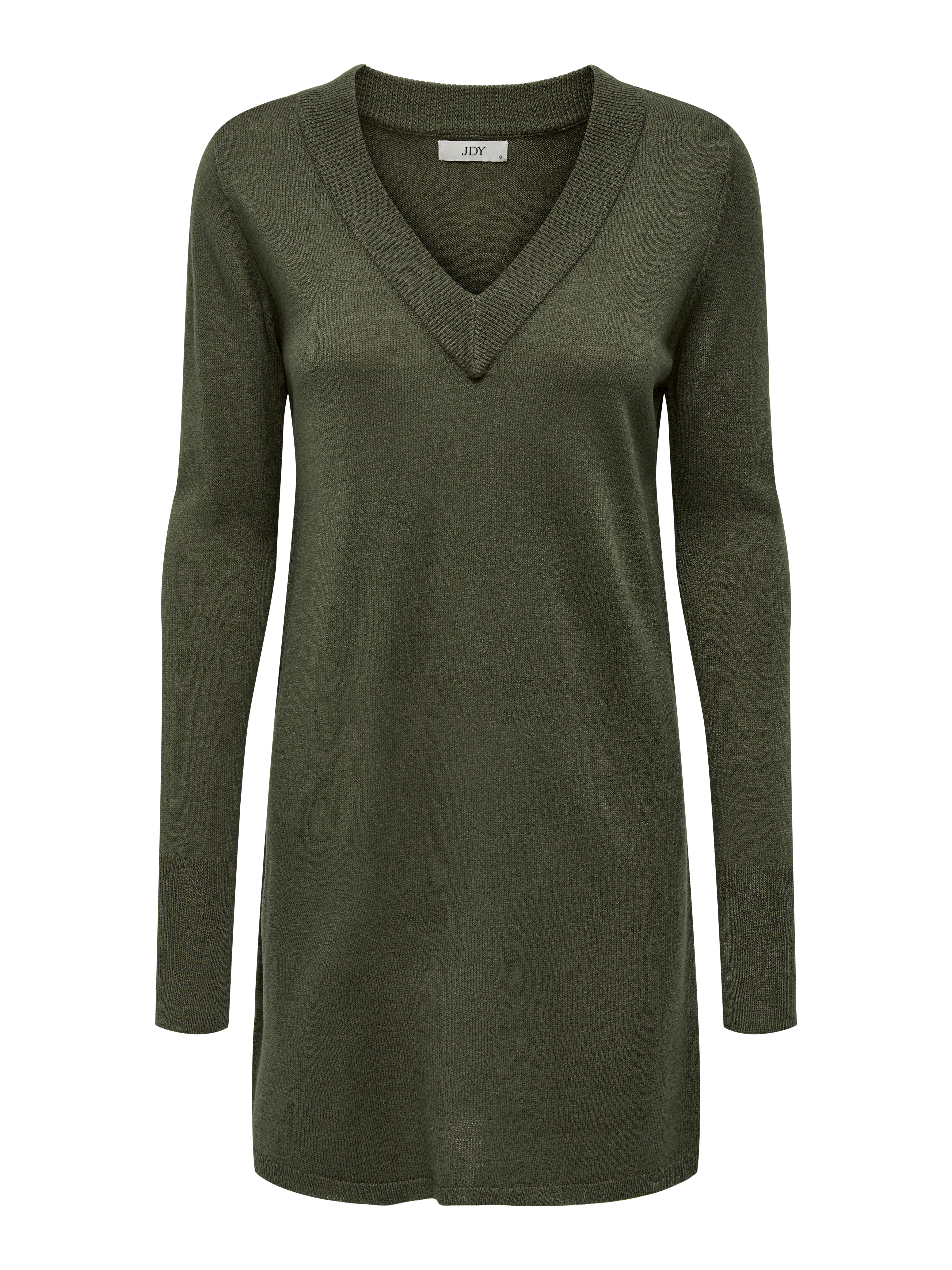 Strikkjole med v-hals | Mellemgrøn | ONLY®