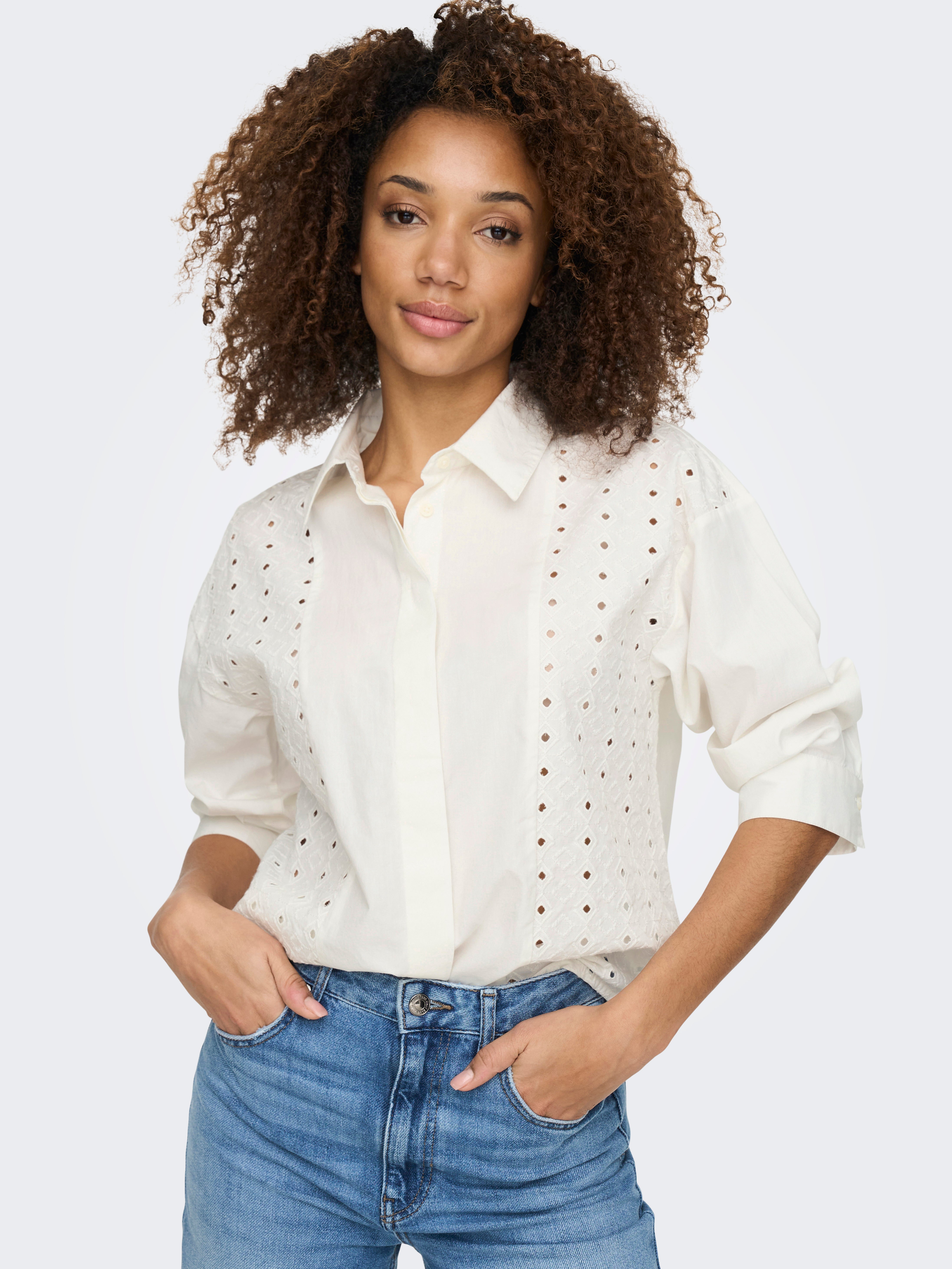 Shirt With Lace Details | White | ONLY®