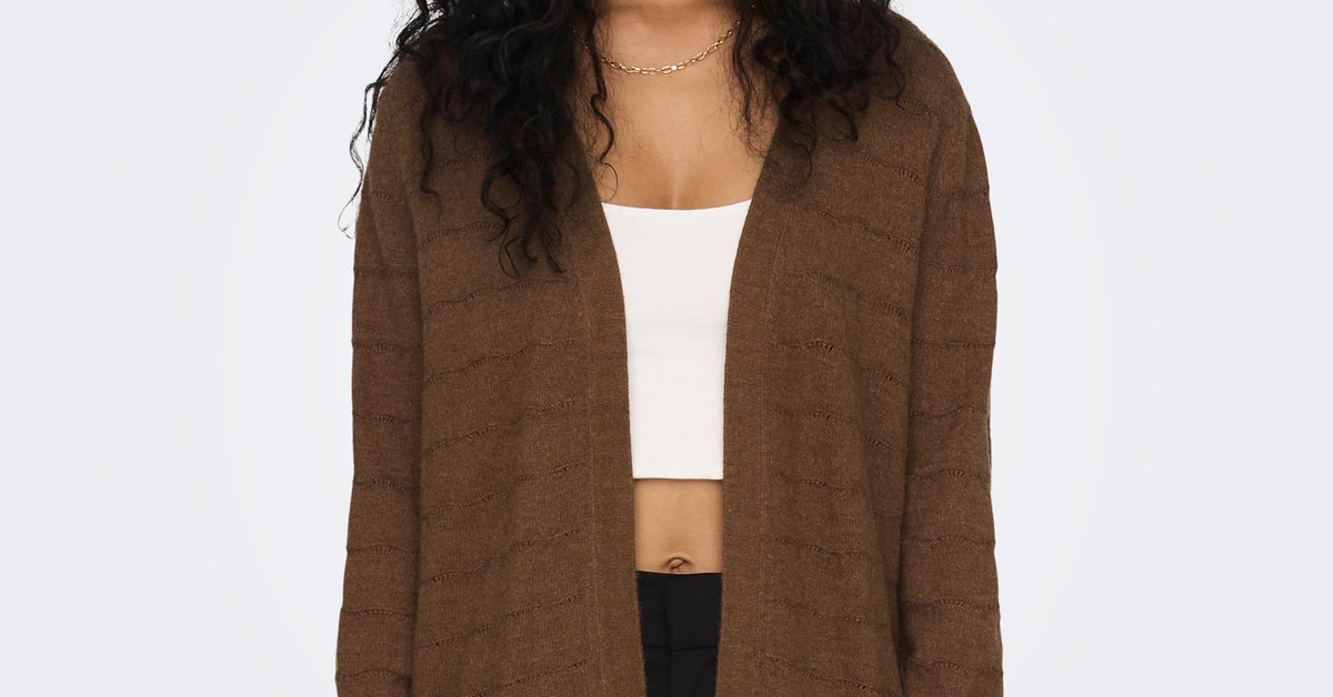 Long knit cardigan | Medium Brown | ONLY®