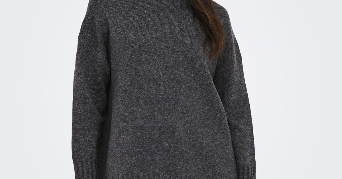 Knit sweat with high neck | Dark Grey | ONLY®