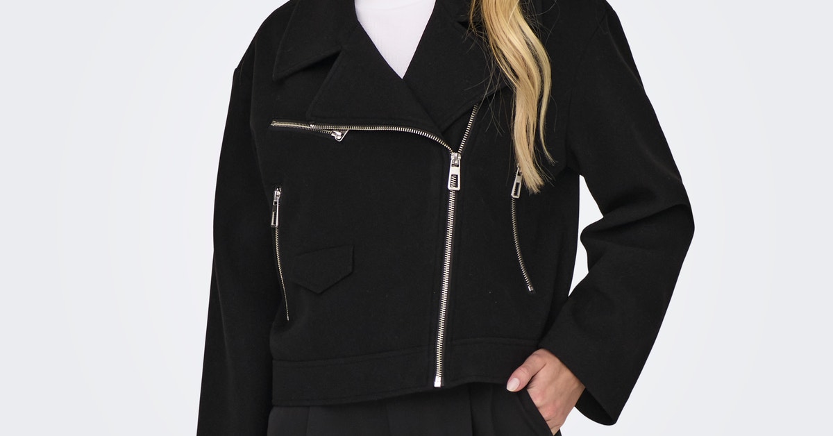 ONLNANCY Biker jas met leer-look | Zwart | ONLY®