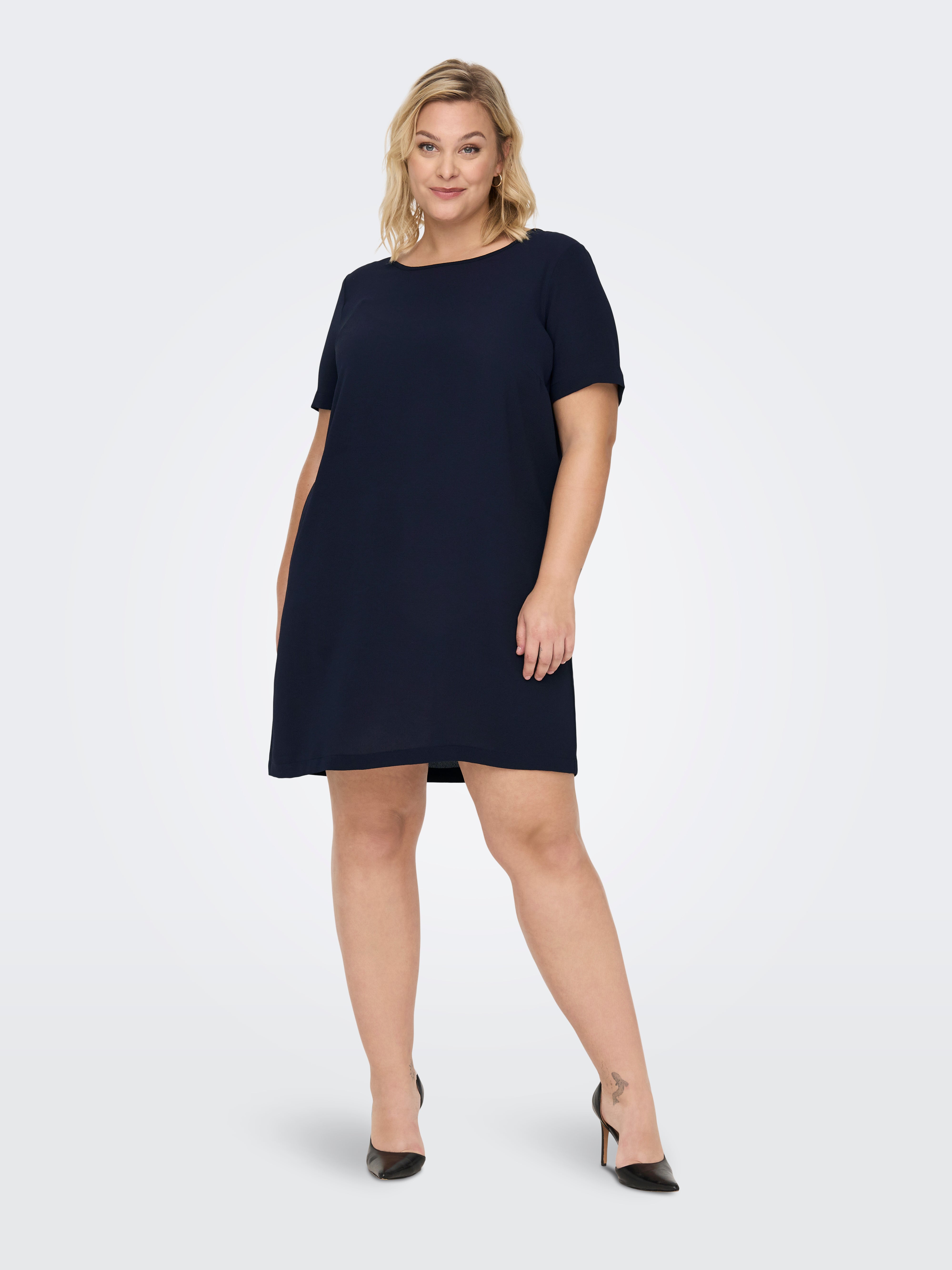 Robe courte Regular Fit Col en U | Bleu foncé | ONLY®