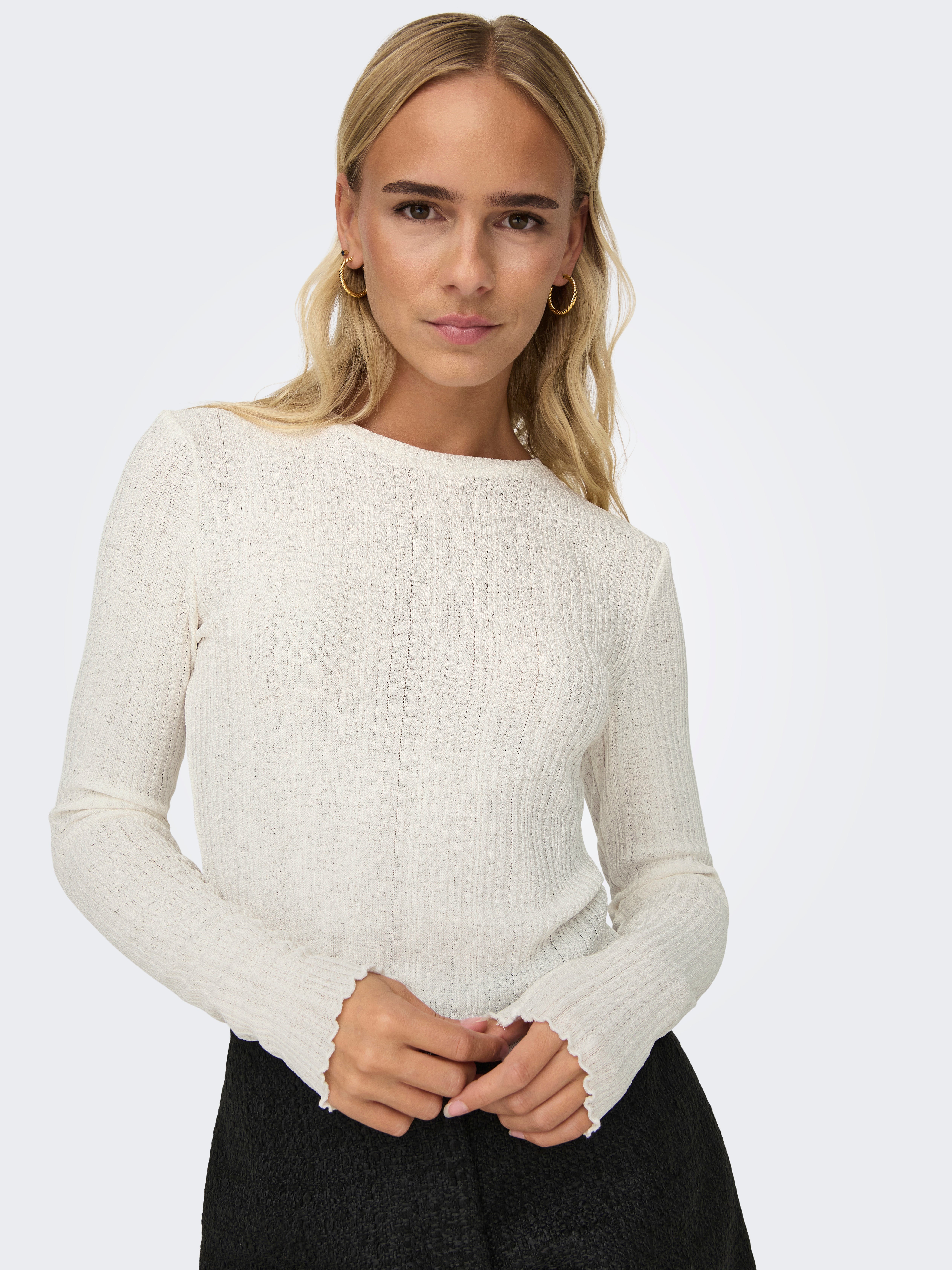 Tops Regular Fit Col rond | Gris clair | ONLY®