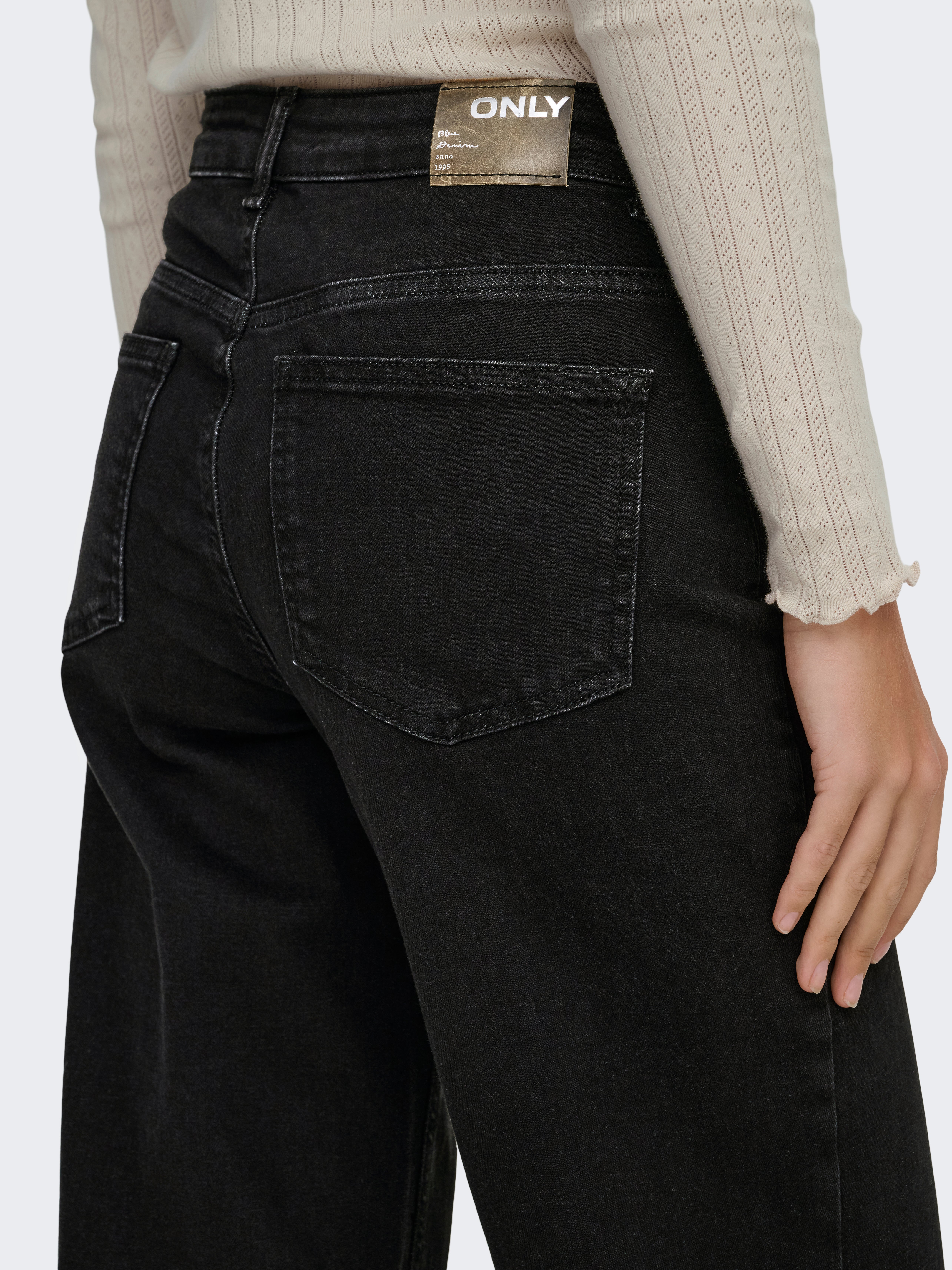 ONLMADISON High waist Wide Leg Fit Jeans | Black | ONLY®