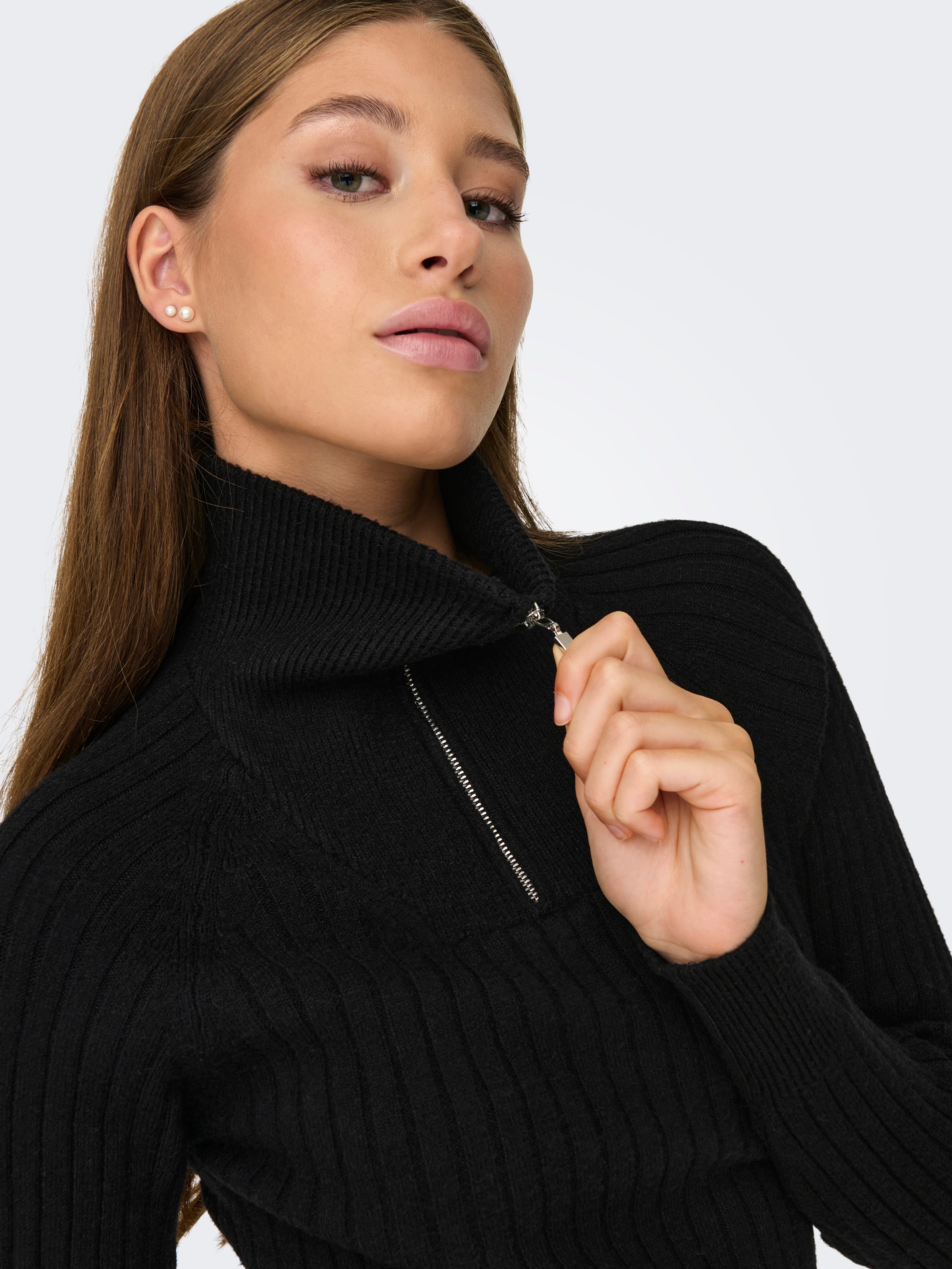 High neck Pullover | Black | ONLY®