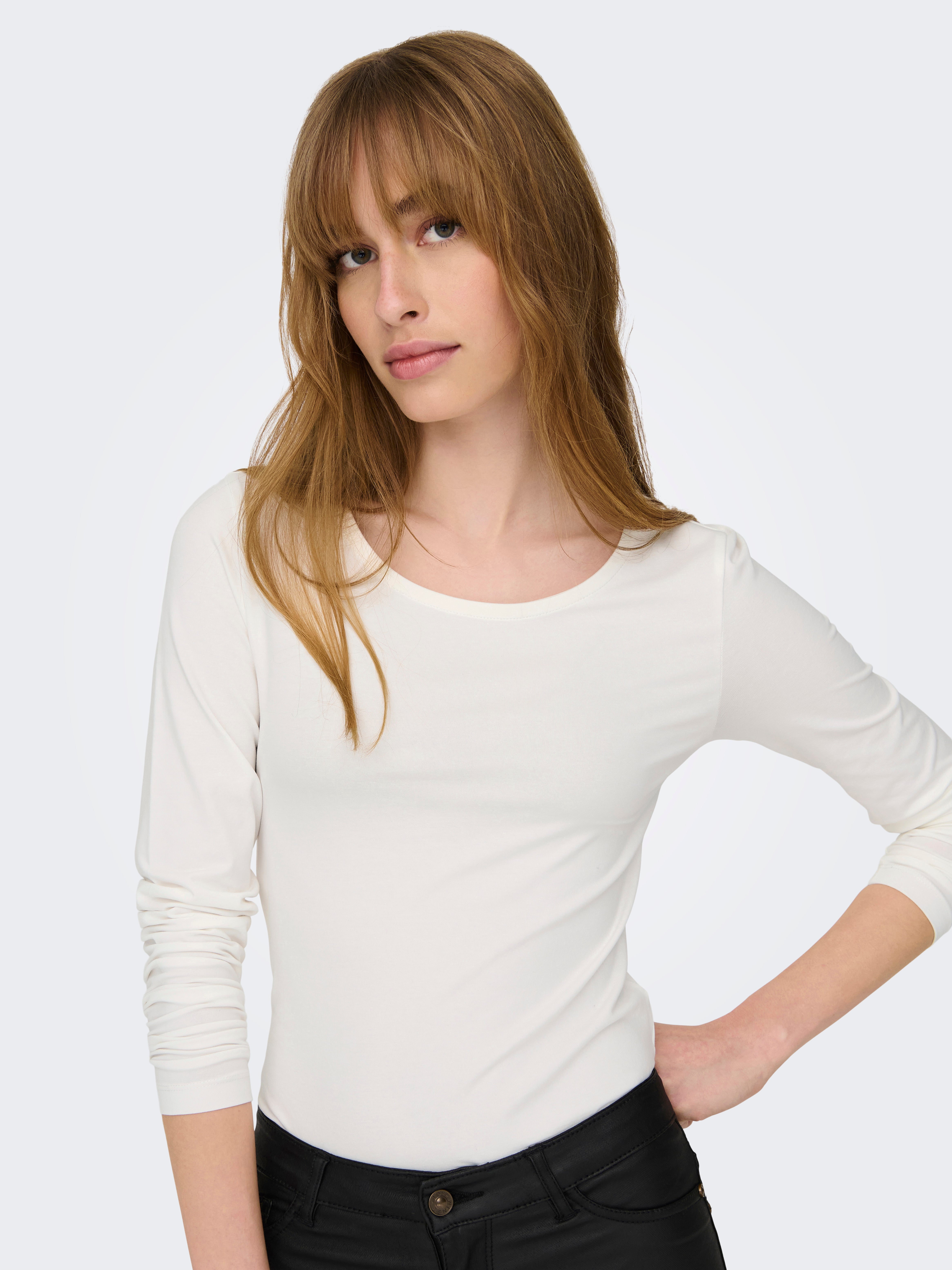 Tight fitted top | White | ONLY®