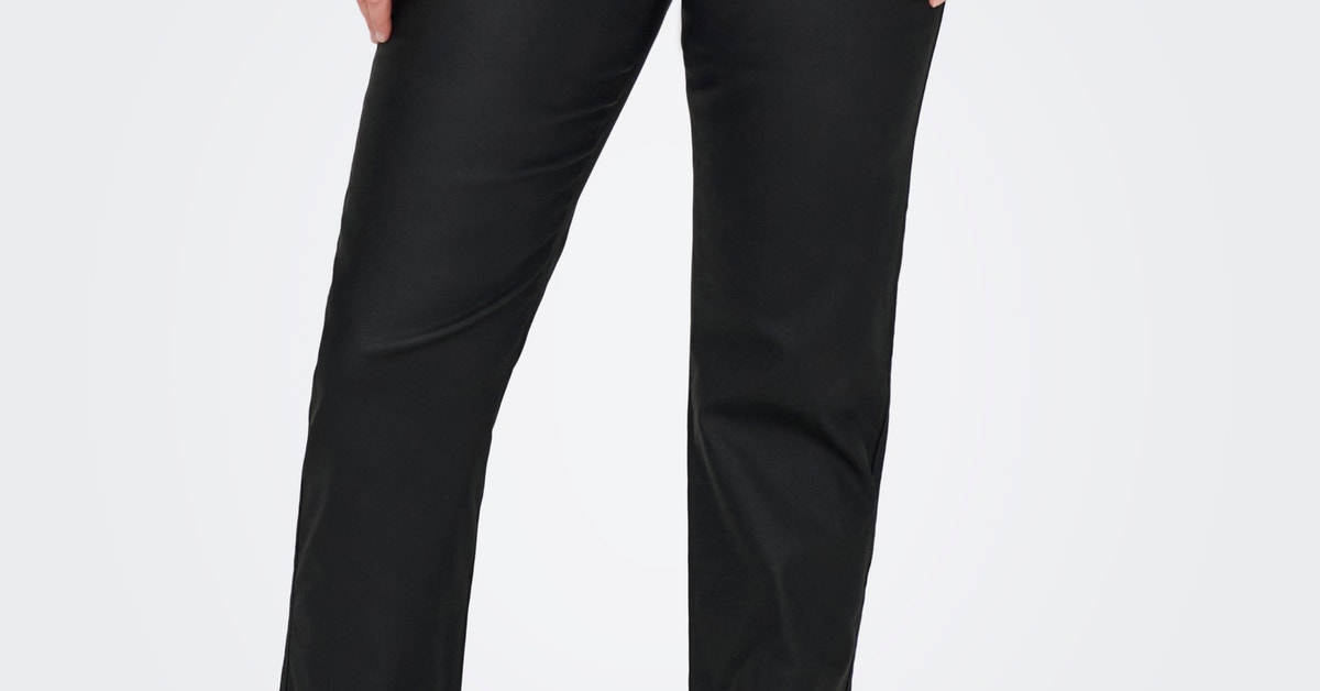 CARAUGUSTA High waist Slim Straight Fit Trousers | Black | ONLY®