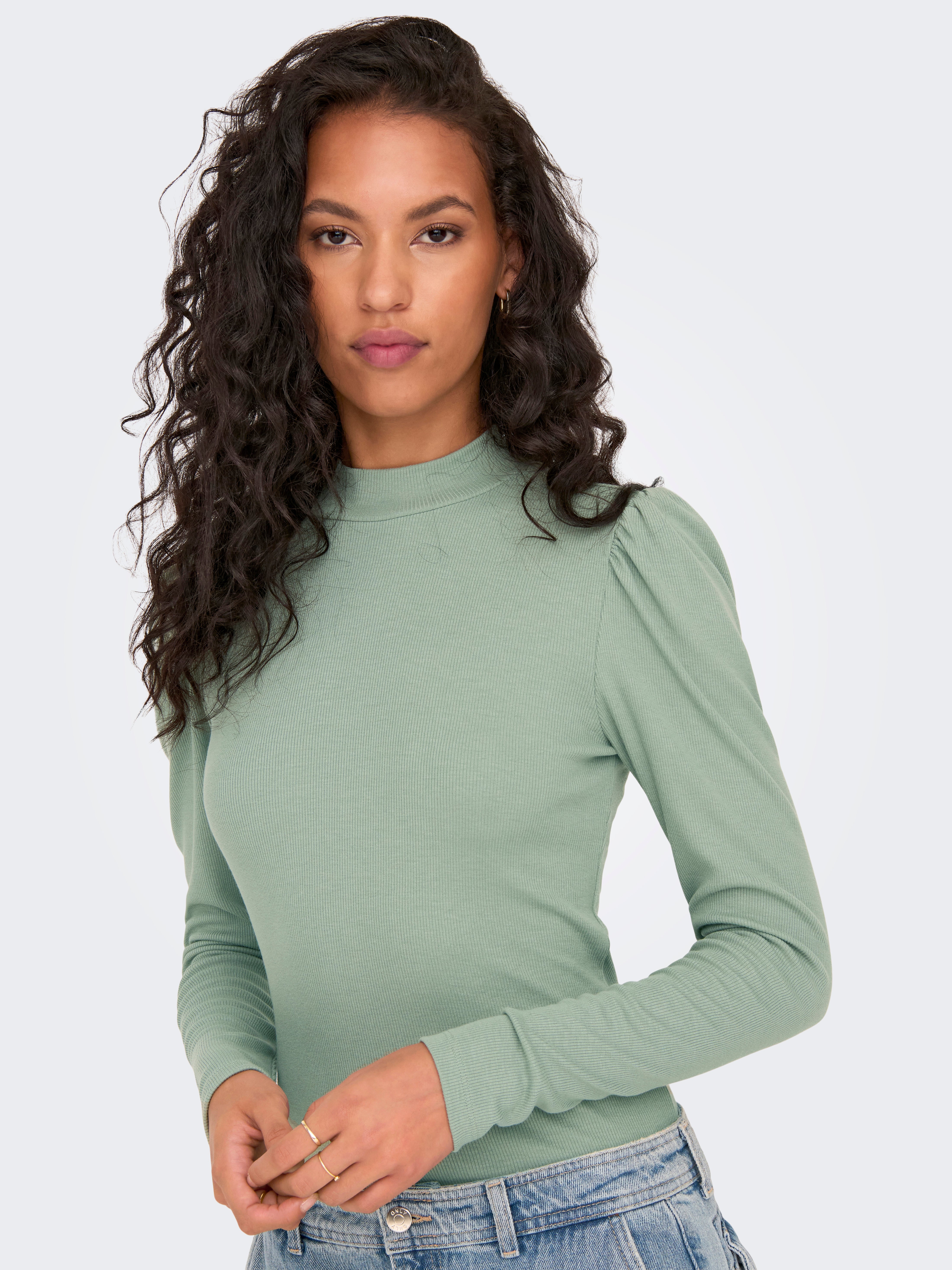 High neck top | Medium Green | ONLY®