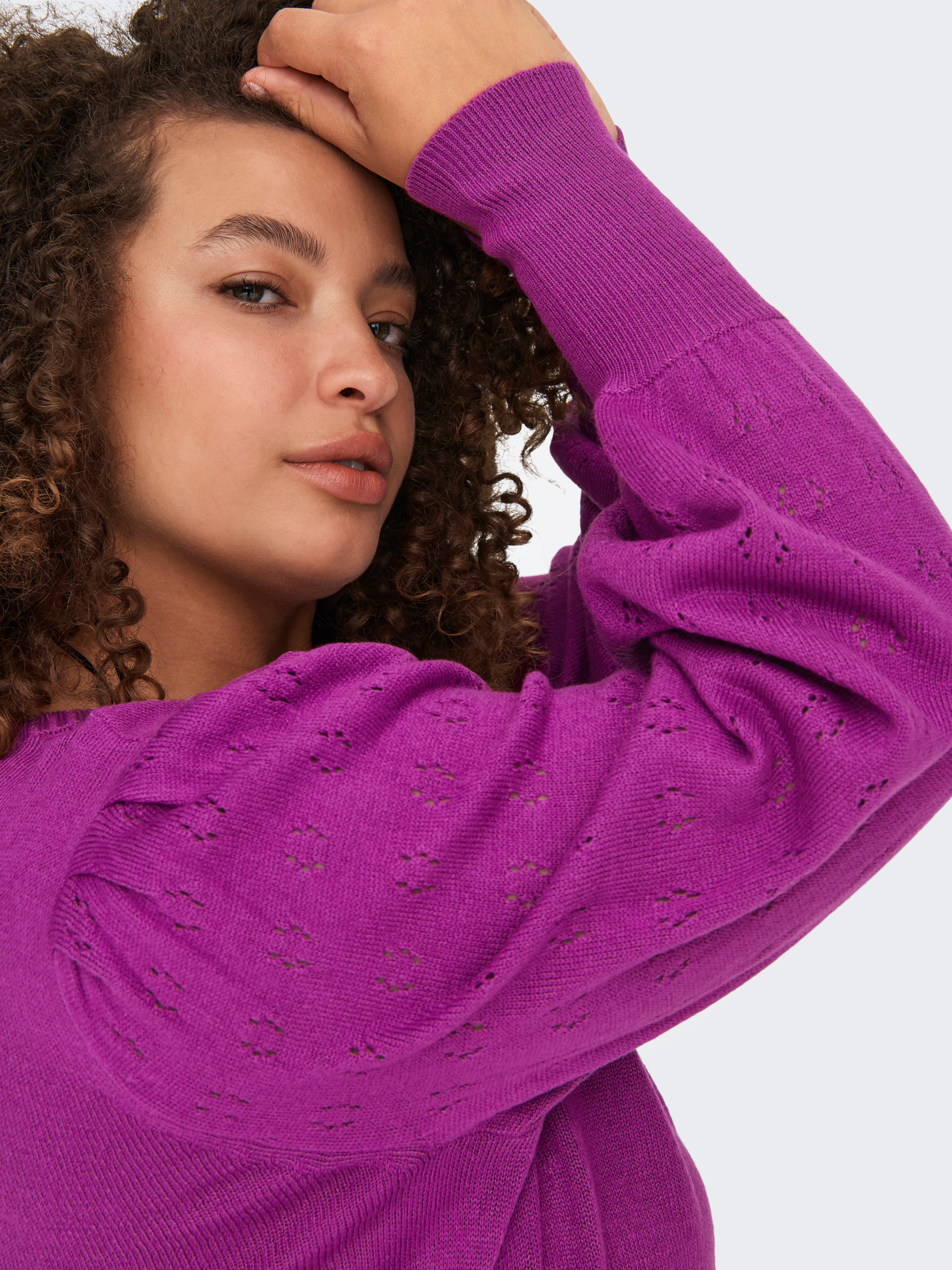 Robe longue Loose Fit Col rond | Violet foncé | ONLY®