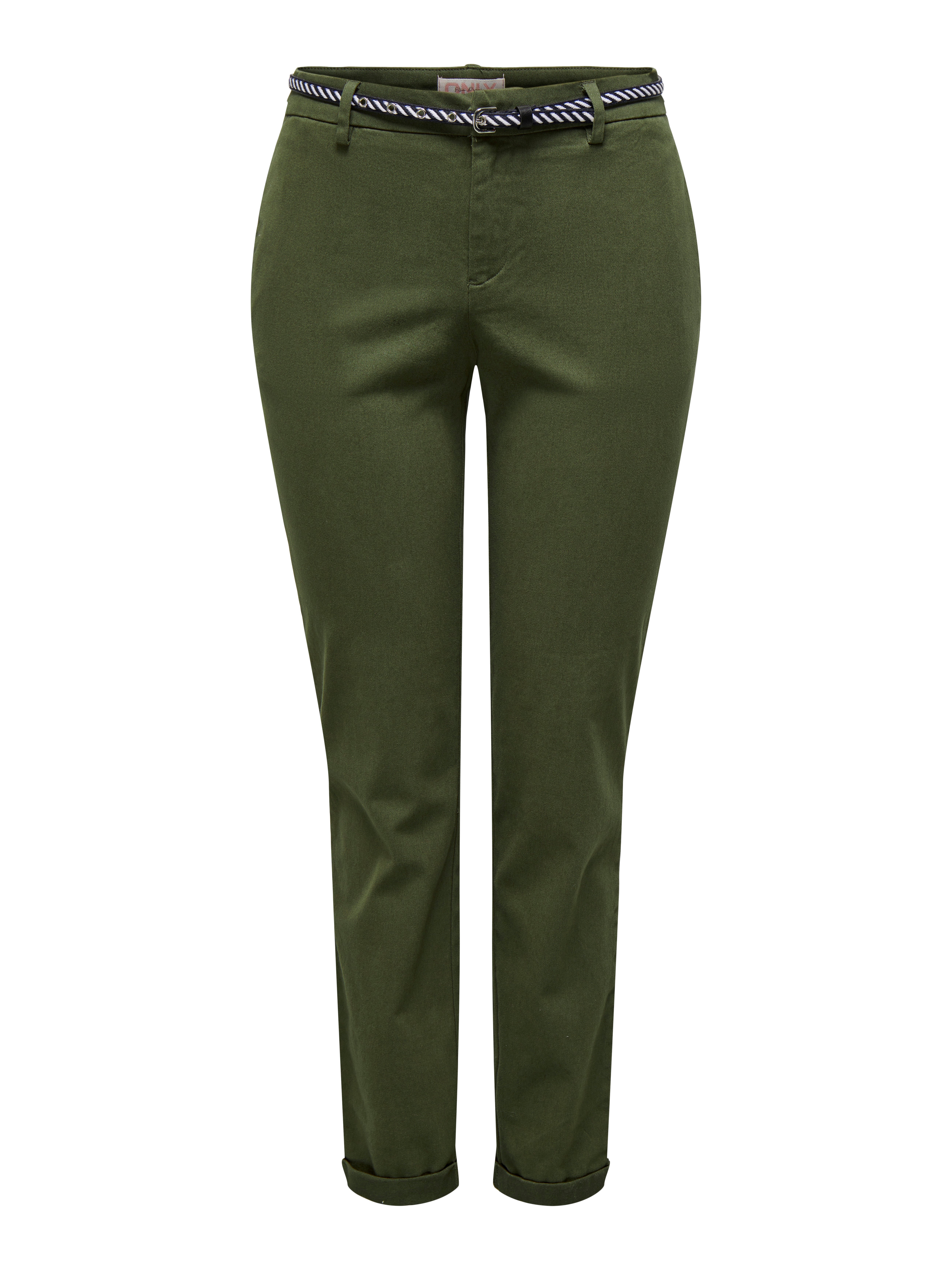 Slim Fit Middels høy midje Chinos | Mørk grønn | ONLY®
