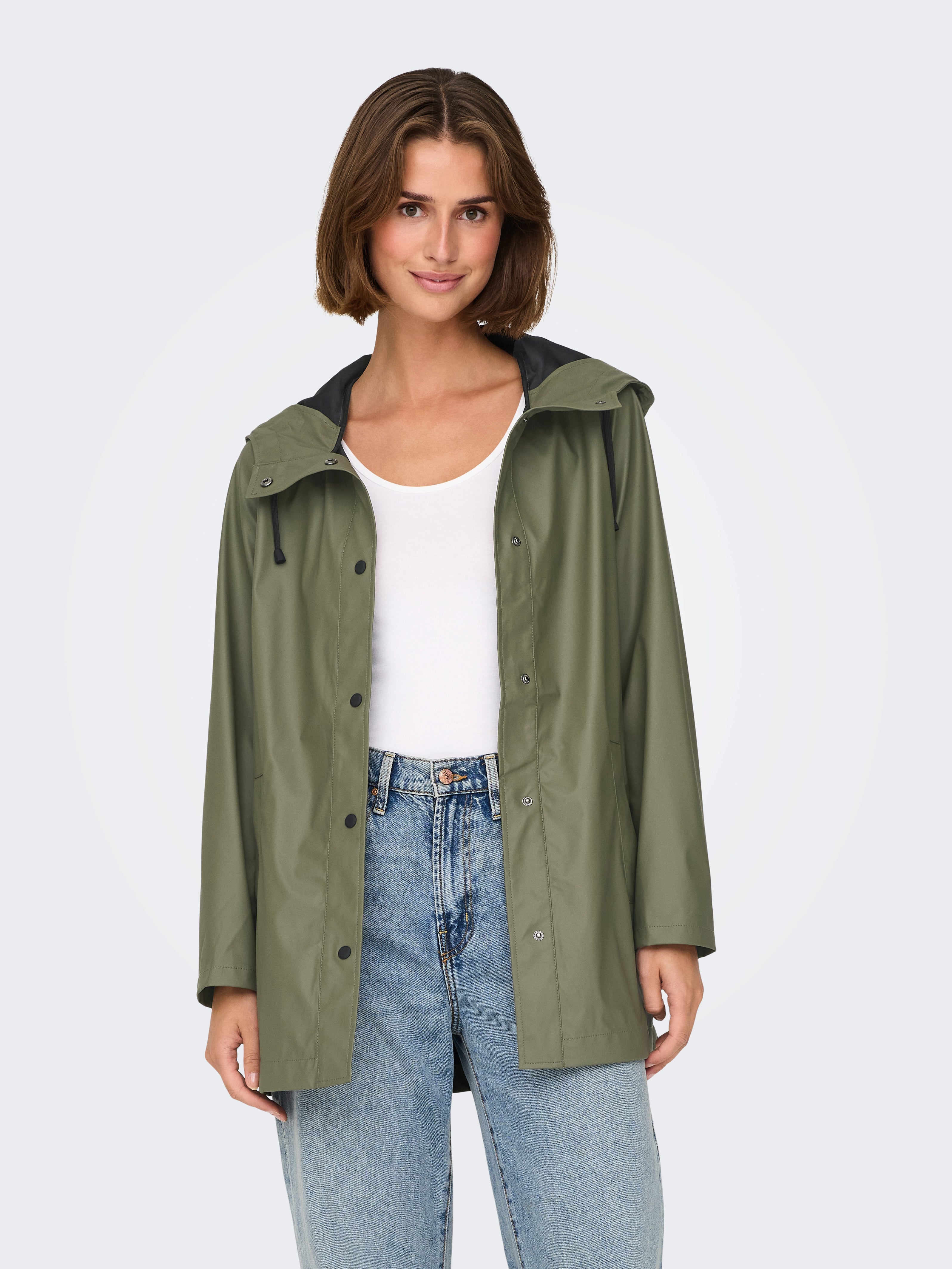 Rain coat | Medium Green | ONLY®
