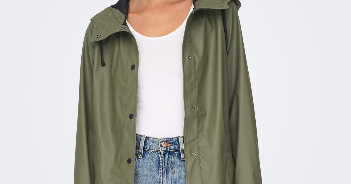 Rain coat | Medium Green | ONLY®
