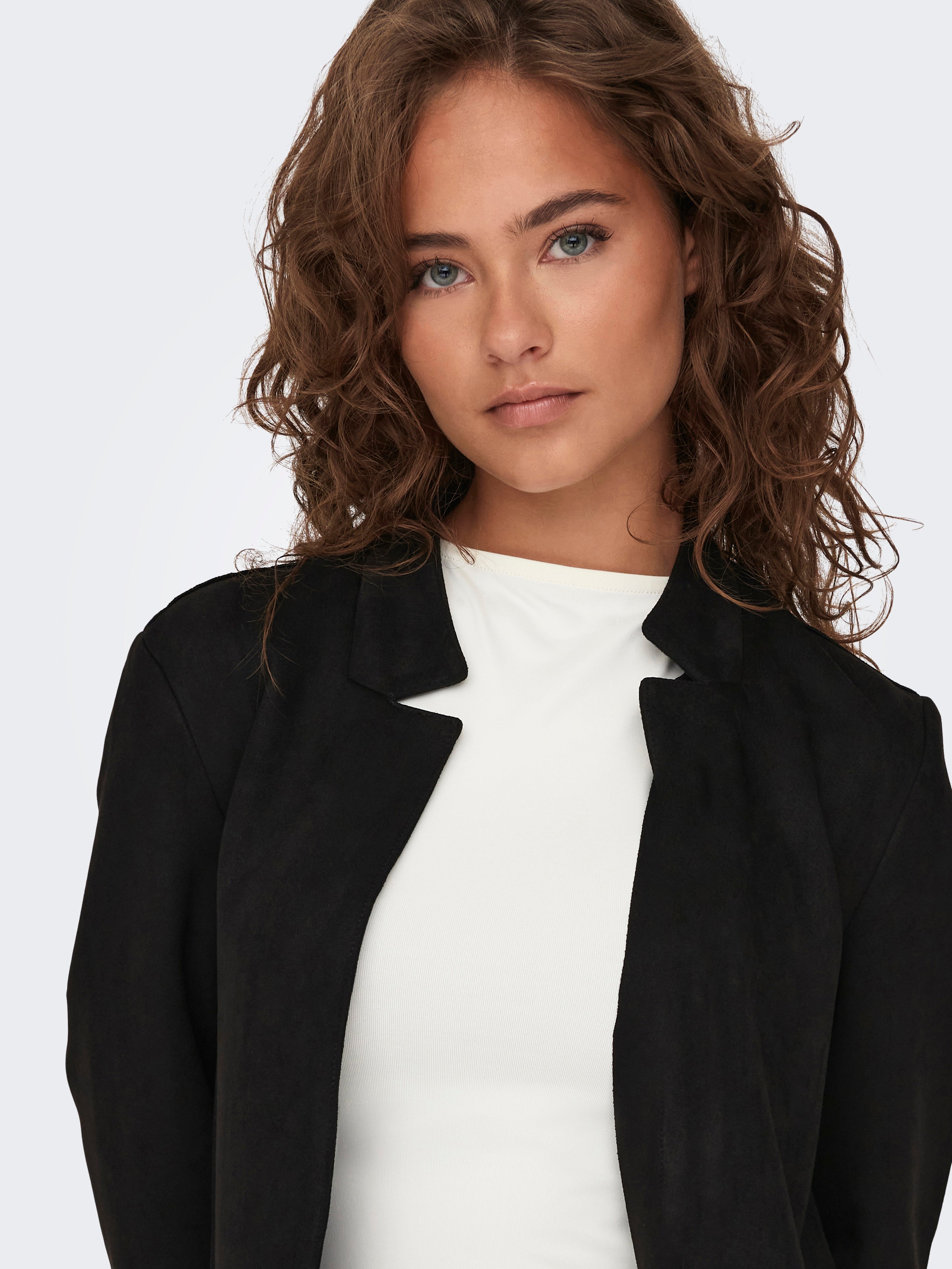 Faux suede fabric coat | Black | ONLY®