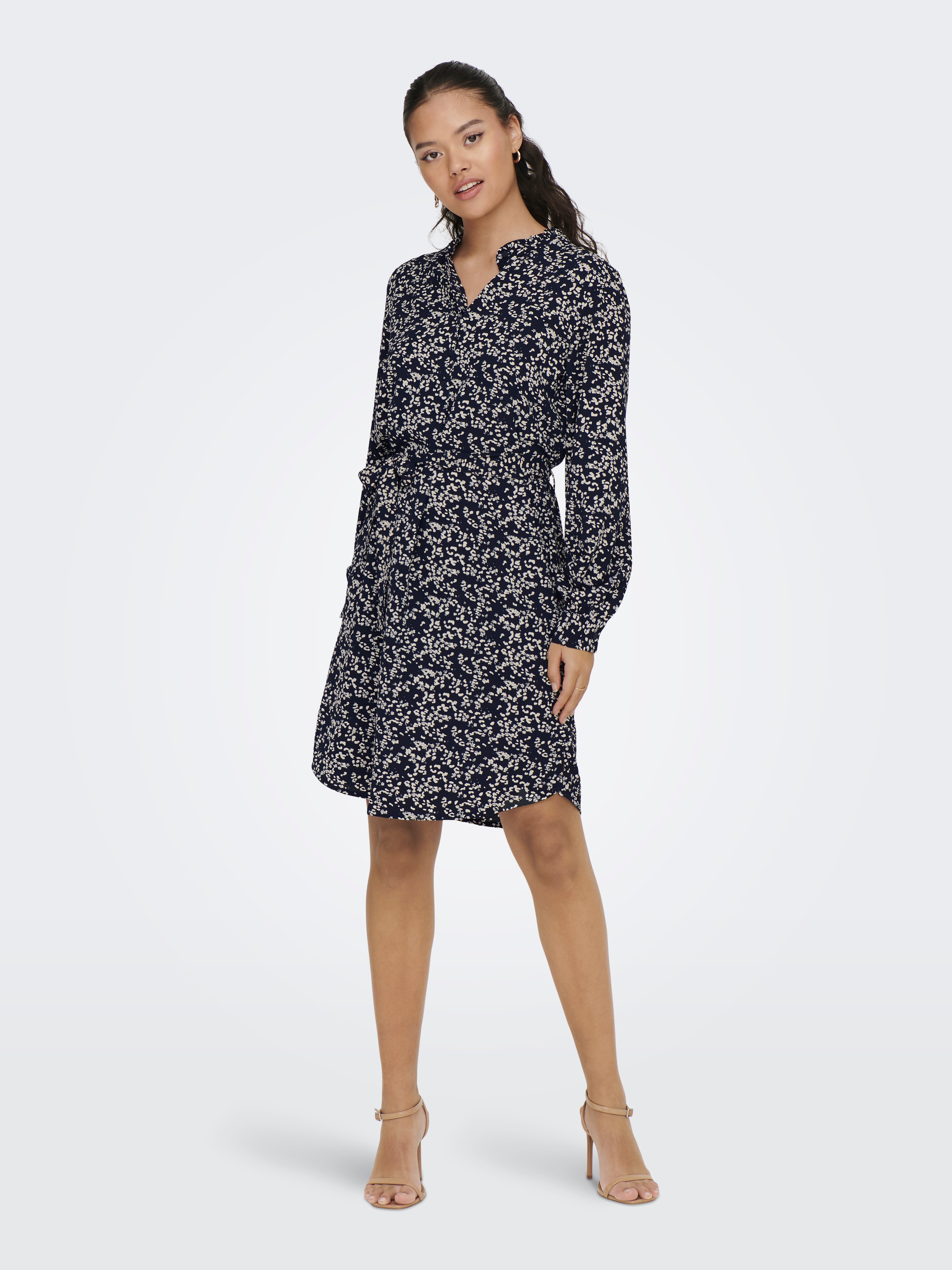 Robe courte Regular Fit Col mao | Dark Blue | ONLY®
