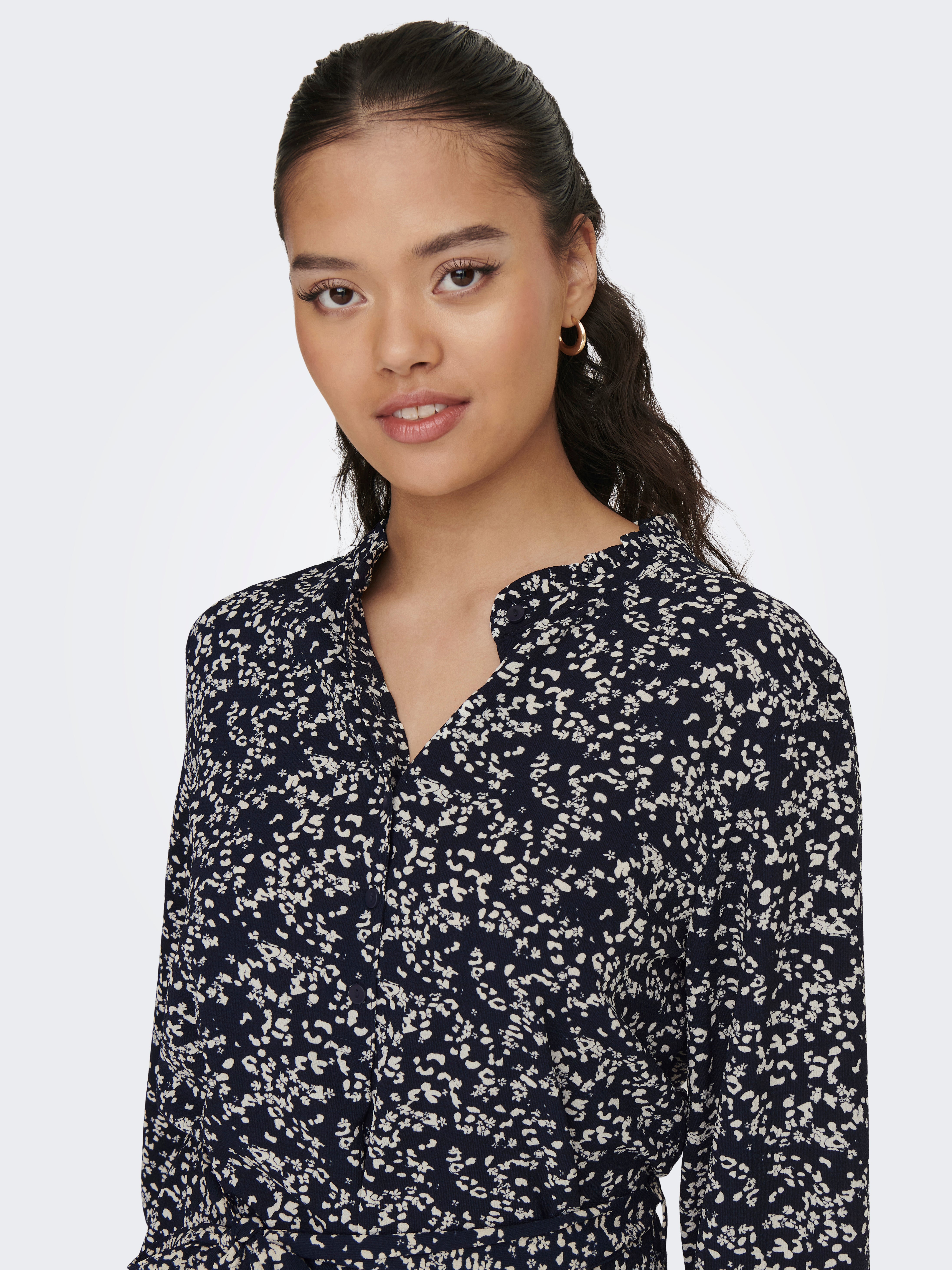 Robe courte Regular Fit Col mao | Dark Blue | ONLY®