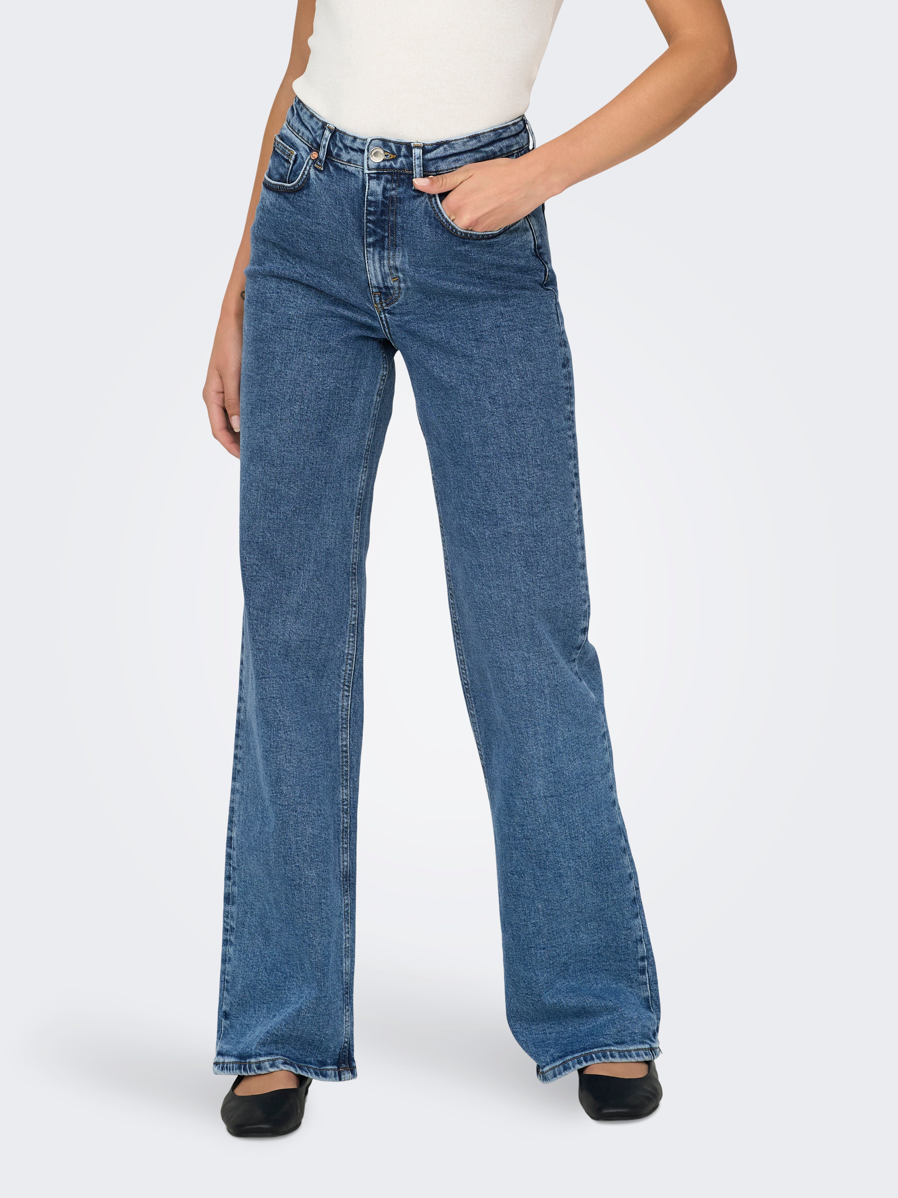 ONLJUICY High Waist WIDE jeans | Medium Blue | ONLY®