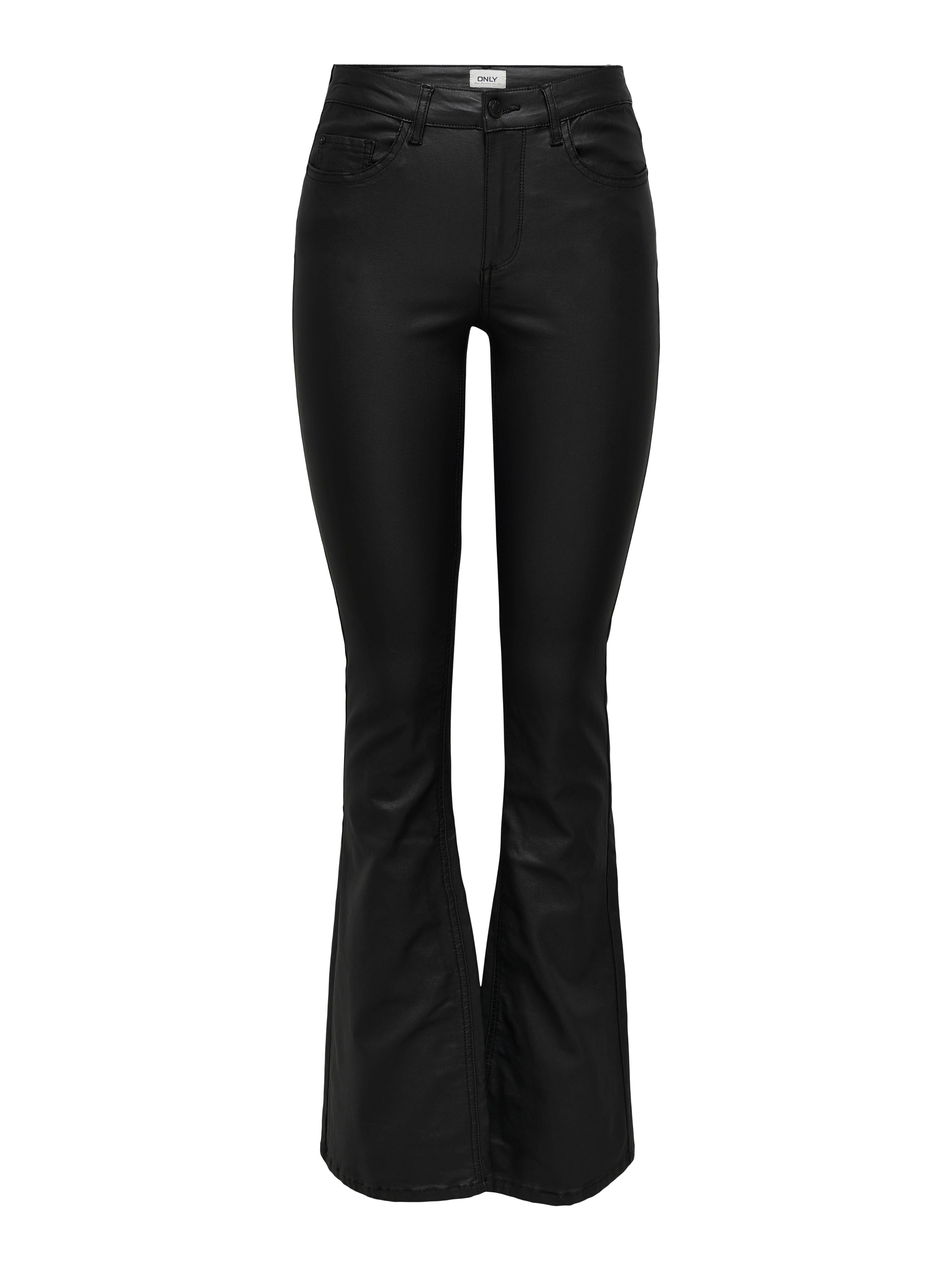 Pantalons Skinny Fit Taille moyenne Jambe évasée | Black | ONLY®