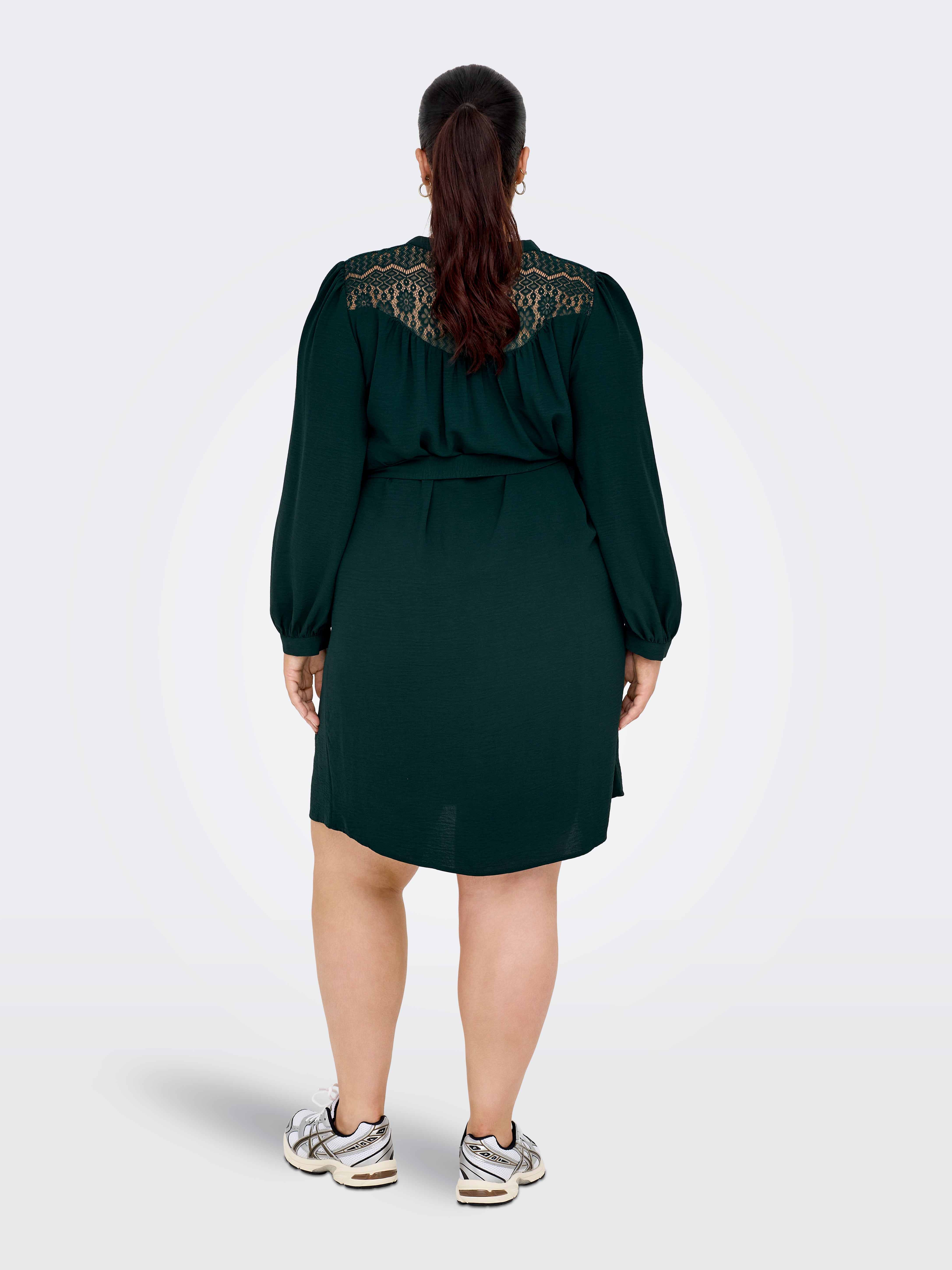 Curvy mini dress with lace | Dark Turquoise | ONLY®