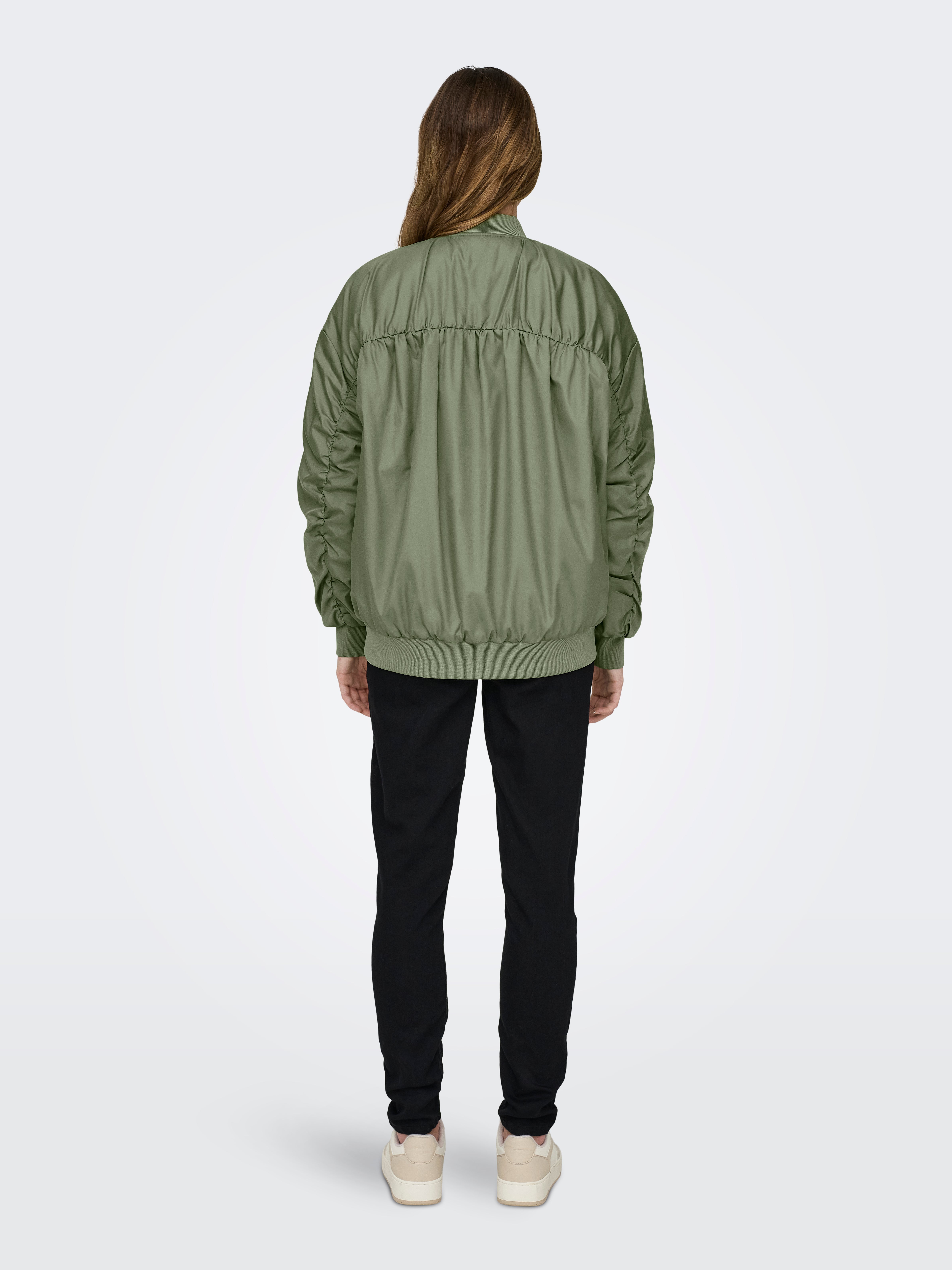 Round Neck Rib hems Ribbed cuffs Jacket | Dark Green | ONLY®