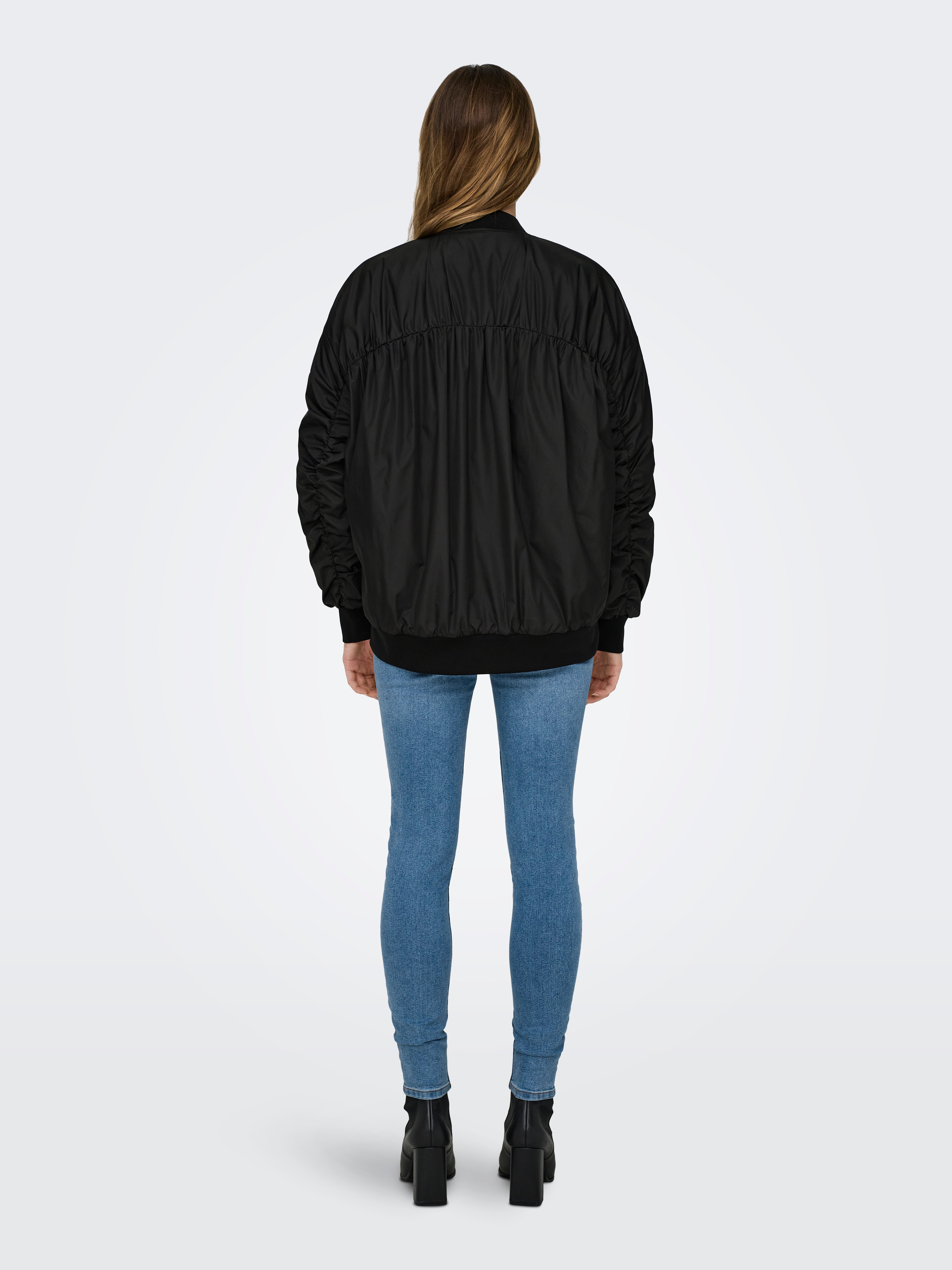 Round Neck Rib hems Ribbed cuffs Jacket | Black | ONLY®