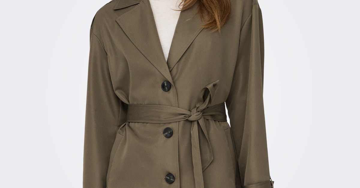 Short trenchcoat jacket | Medium Grey | ONLY®