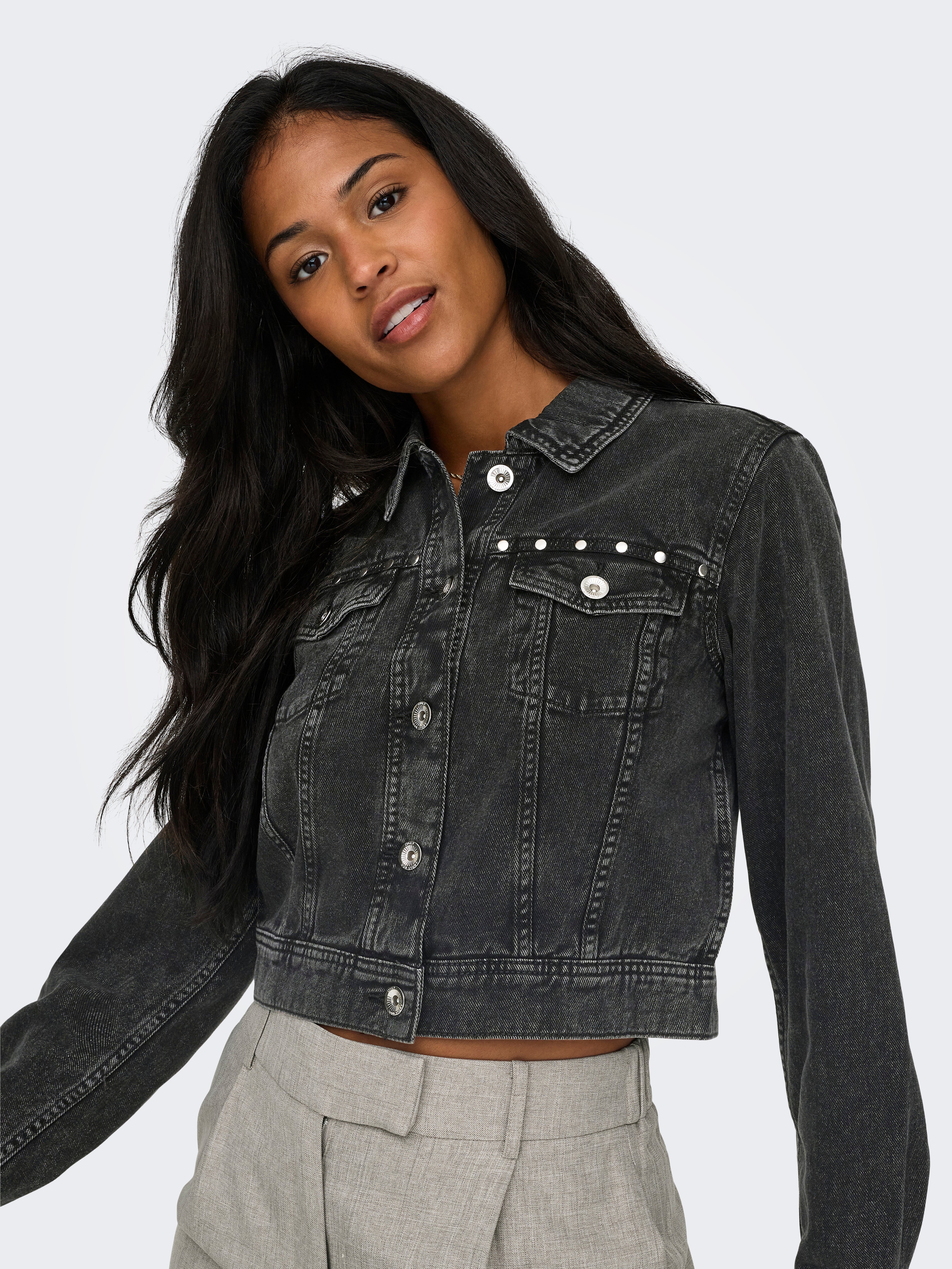 Short denim jacket | Black | ONLY®