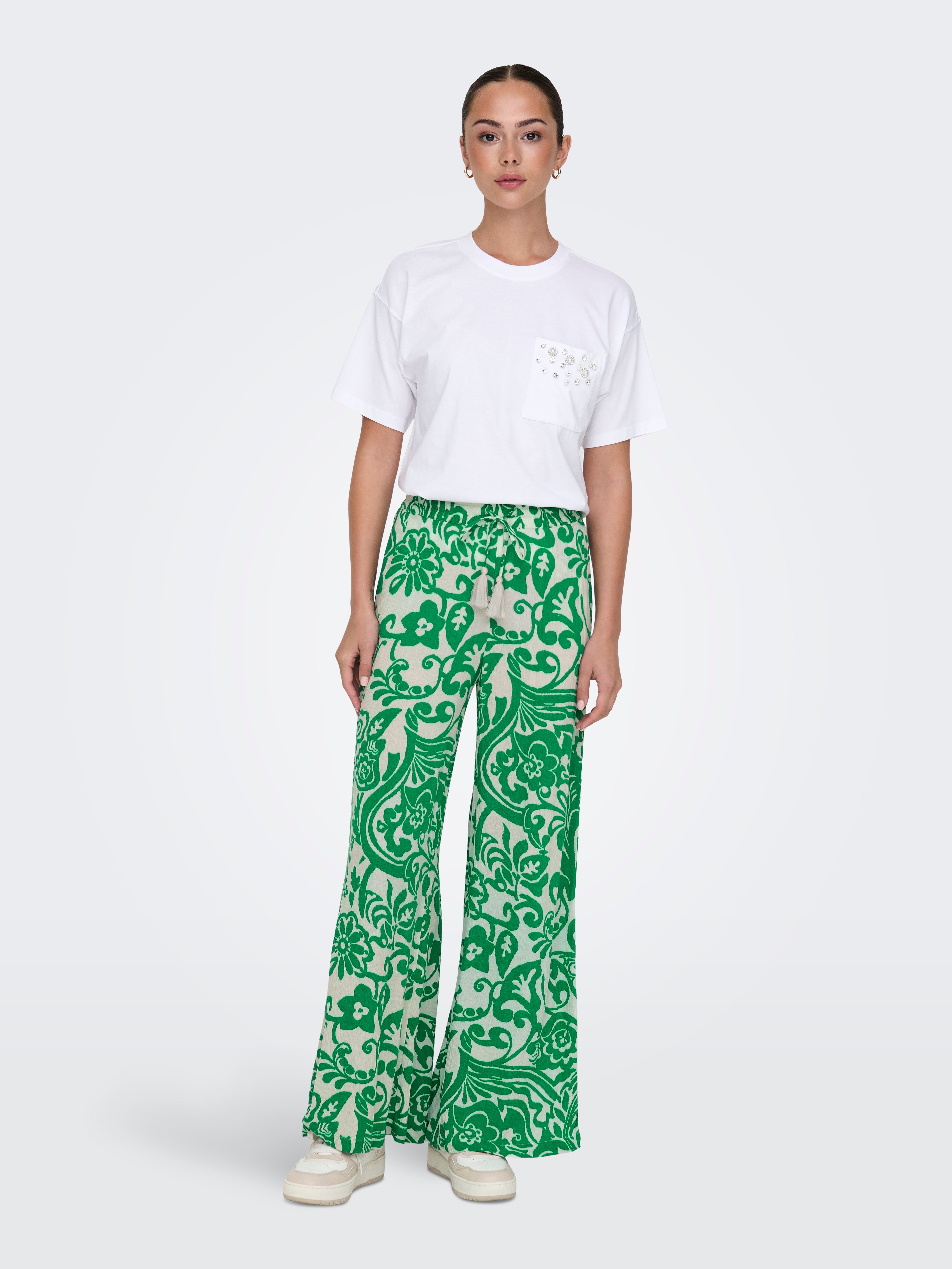 JDYBREE Wide Leg Fit Pantalon à jambe large | Vert foncé | ONLY®