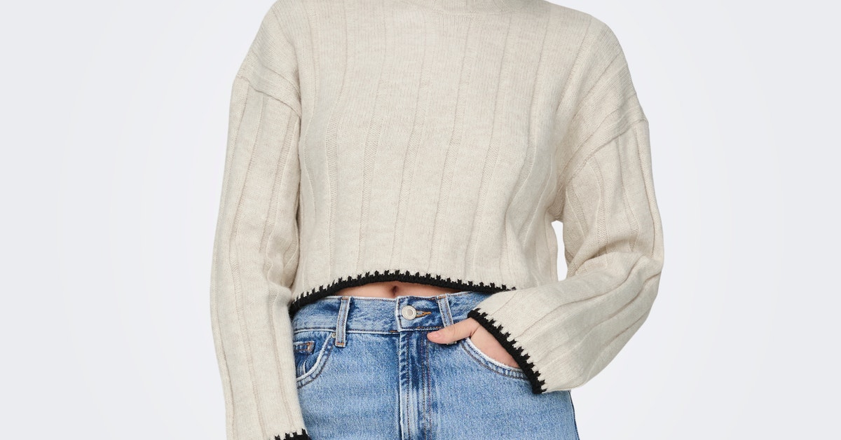 Pull-overs Col haut Épaules tombantes | Gris clair | ONLY®