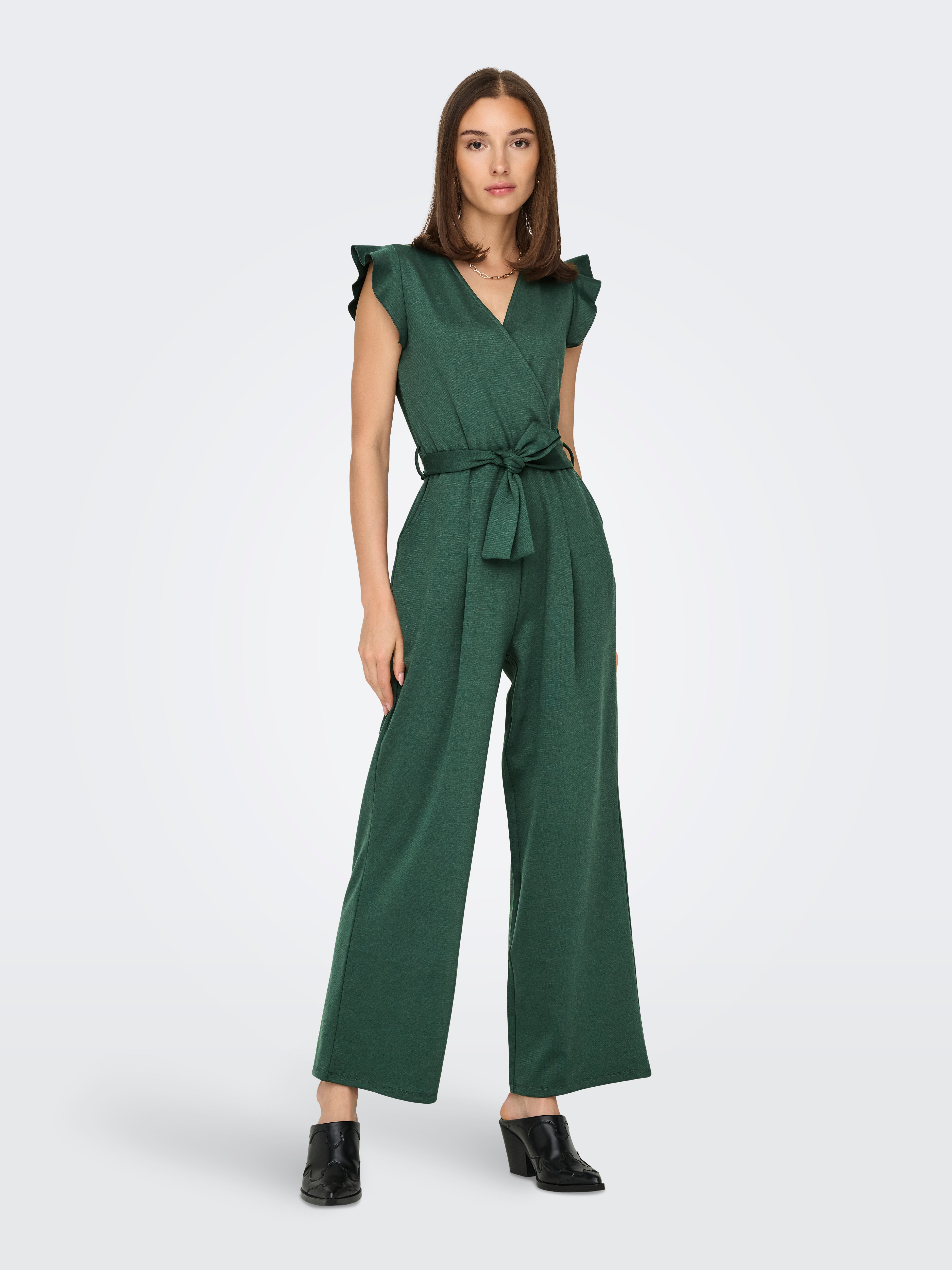V-neck jumpsuit | Dark Green | ONLY®