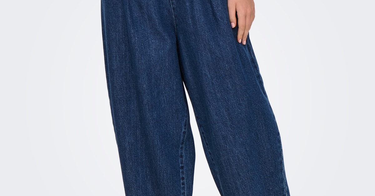 ONLLERIN Taille haute Balloon Fit Jeans | Bleu foncé | ONLY®