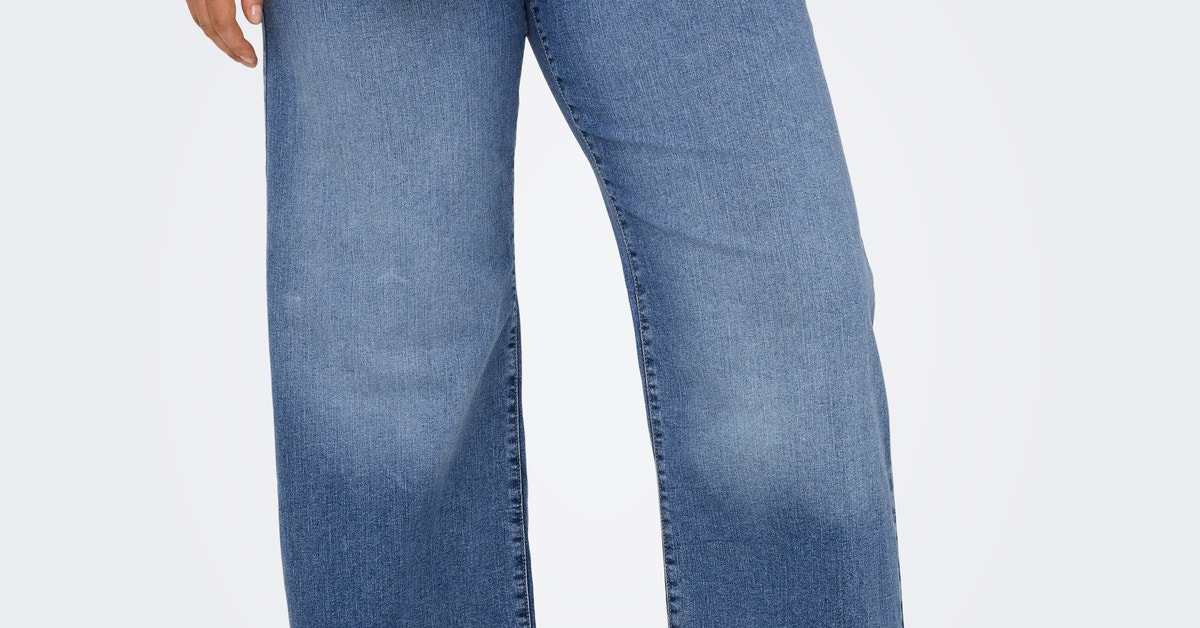 CARSALLY Mid waist Wide leg fit Jeans | Lichtblauw | ONLY®