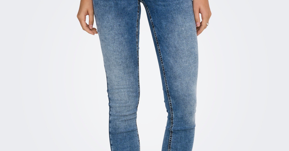 ONLCORAL Taille basse Skinny Fit Jeans | Bleu moyen | ONLY®