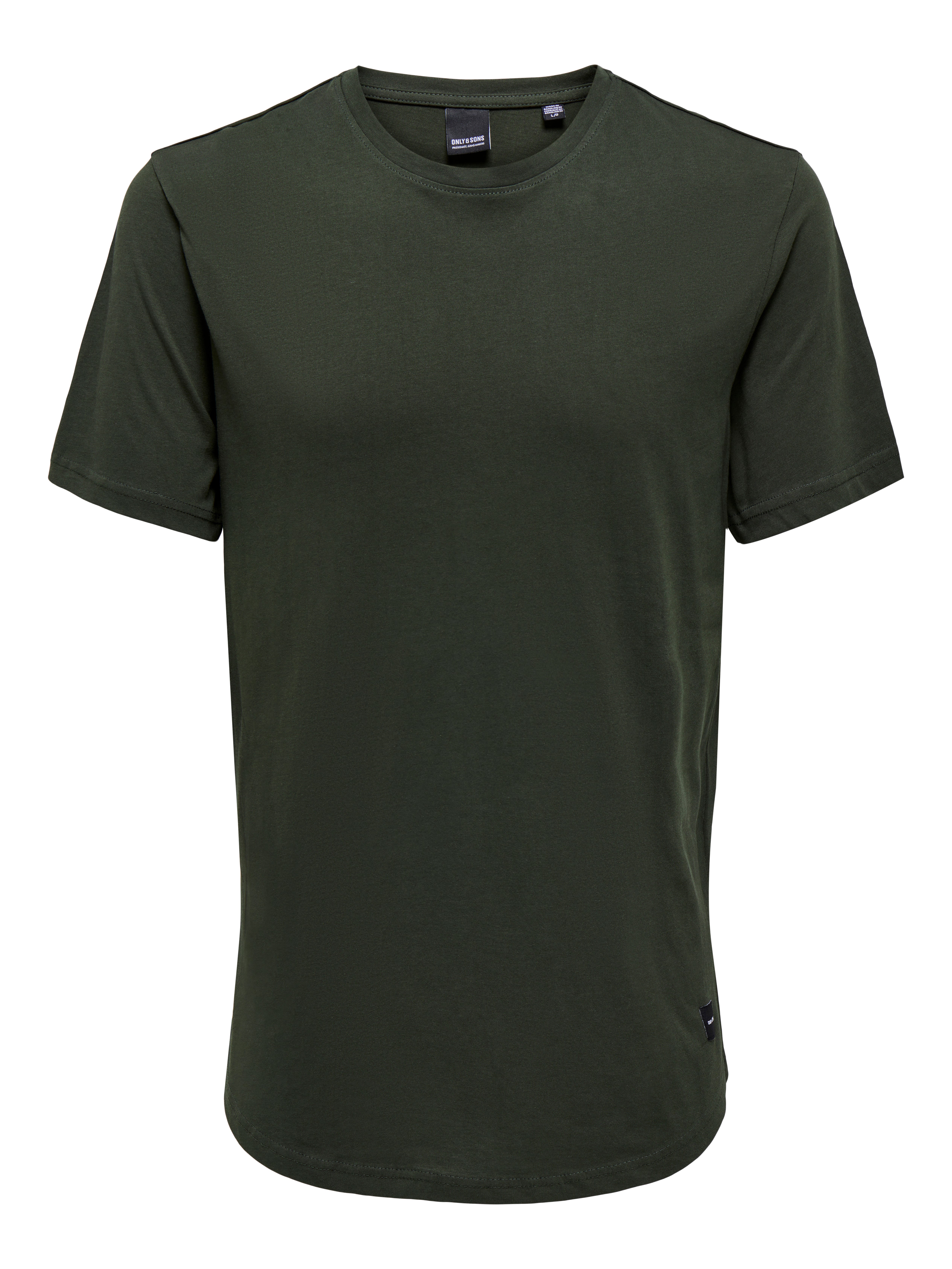 Long o-neck t-shirt | Dark Green | ONLY & SONS®