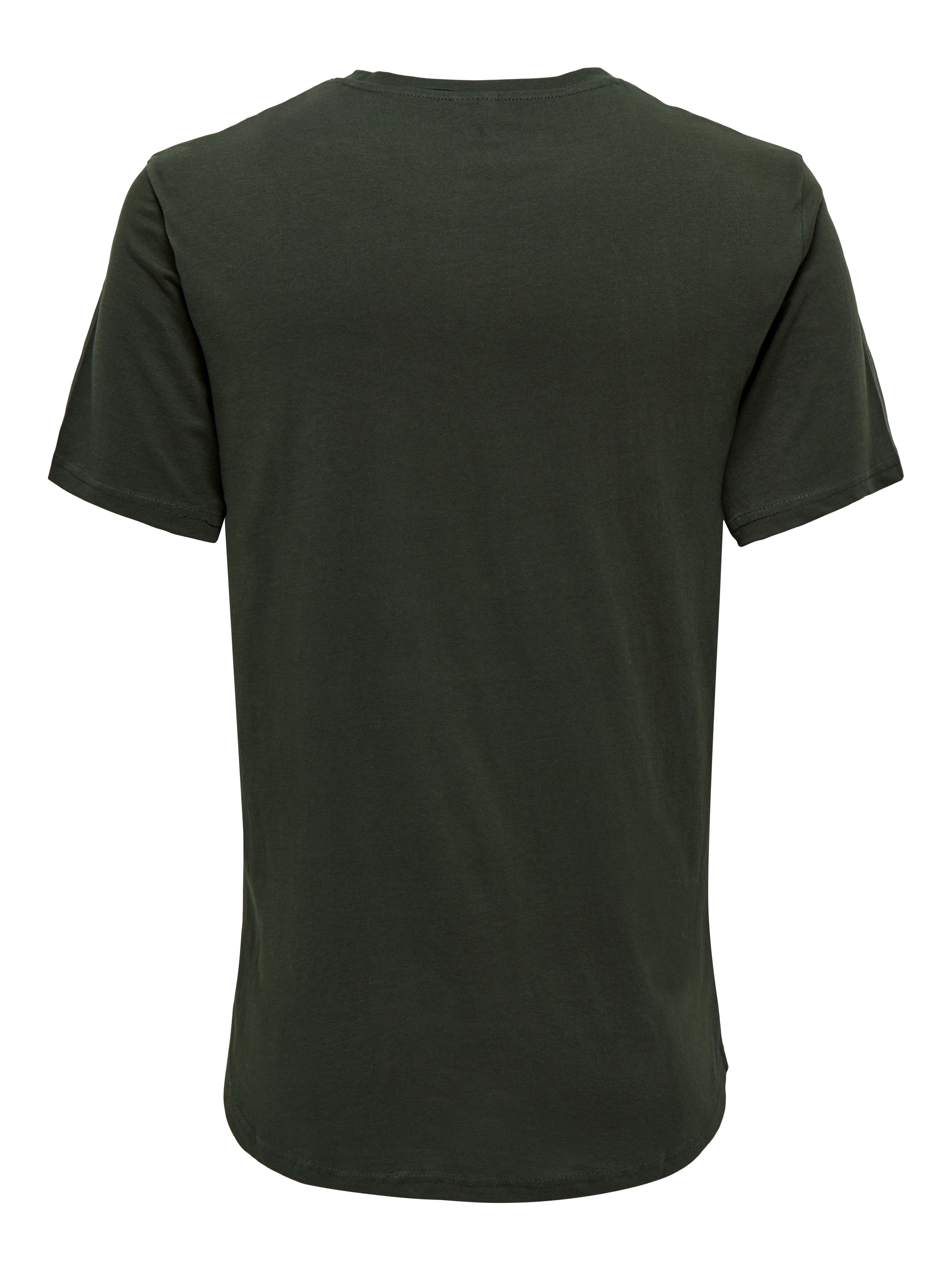 Long o-neck t-shirt | Dark Green | ONLY & SONS®