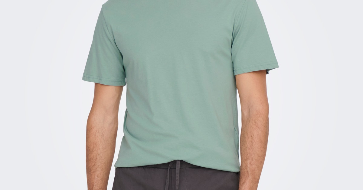 Lang o-hals t-shirt | Mellemgrå | ONLY & SONS®