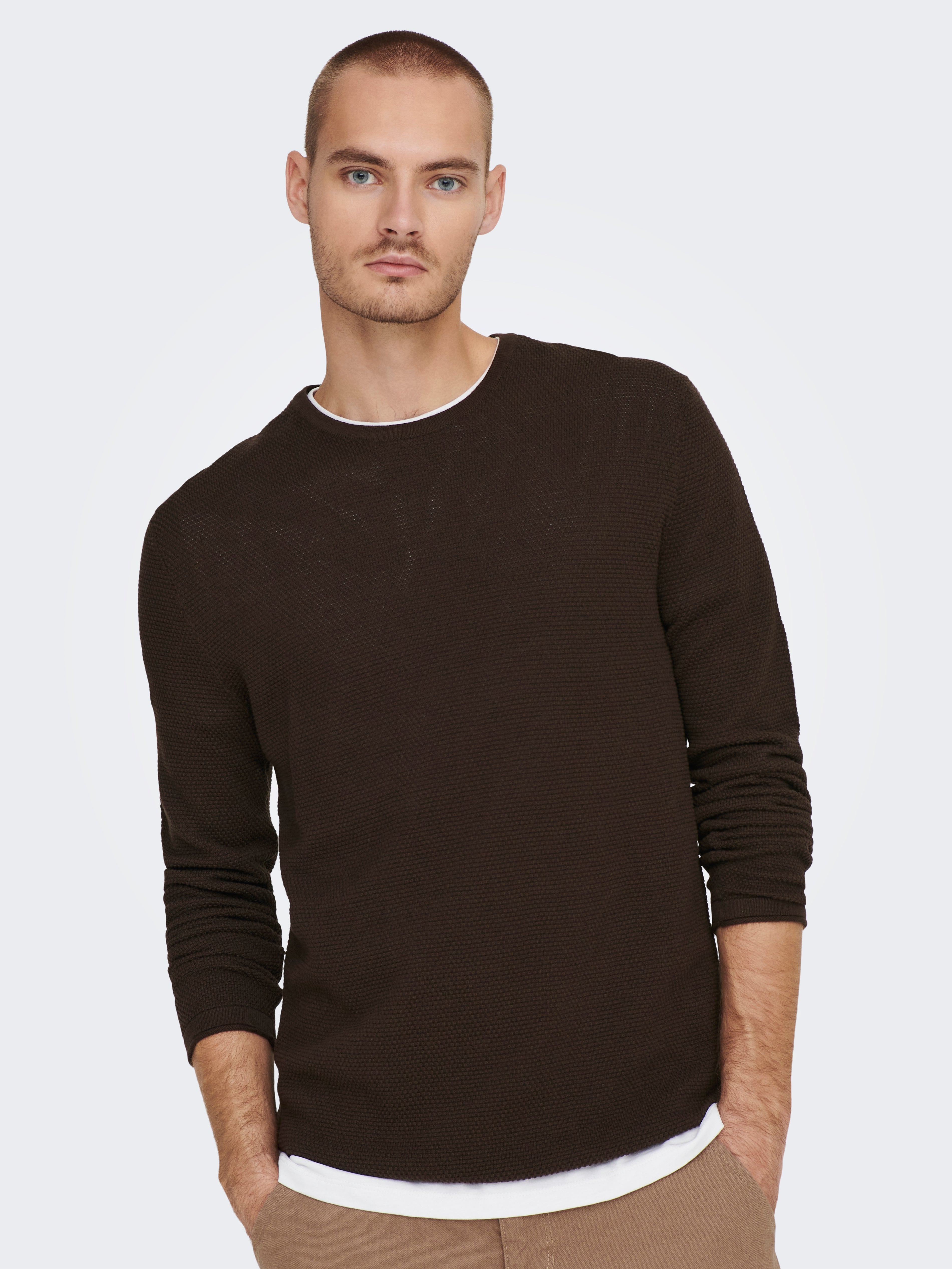 Pull-overs Col rond | Marron foncé | ONLY & SONS®