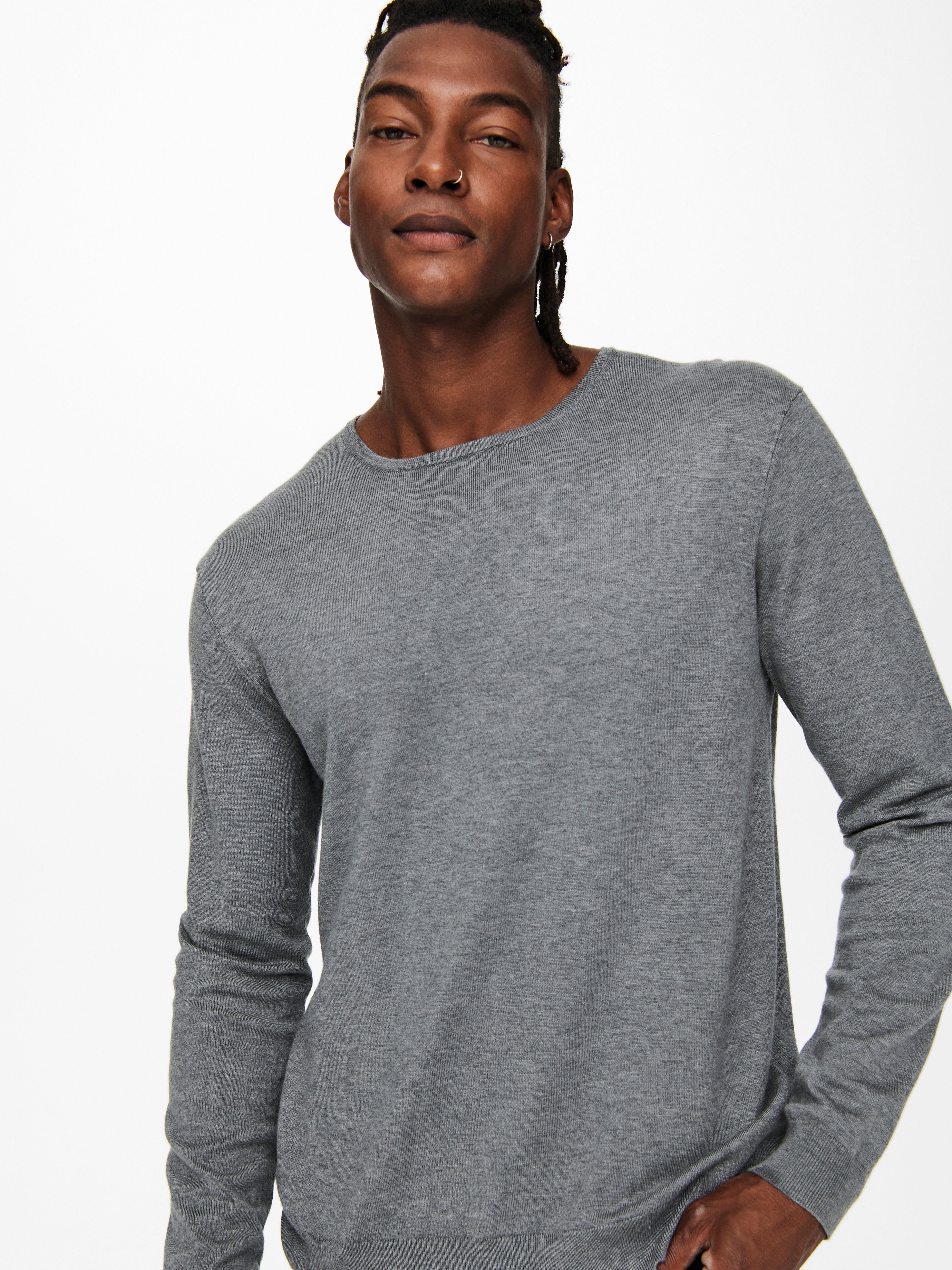 Pull-overs Col rond | Gris moyen | ONLY & SONS®