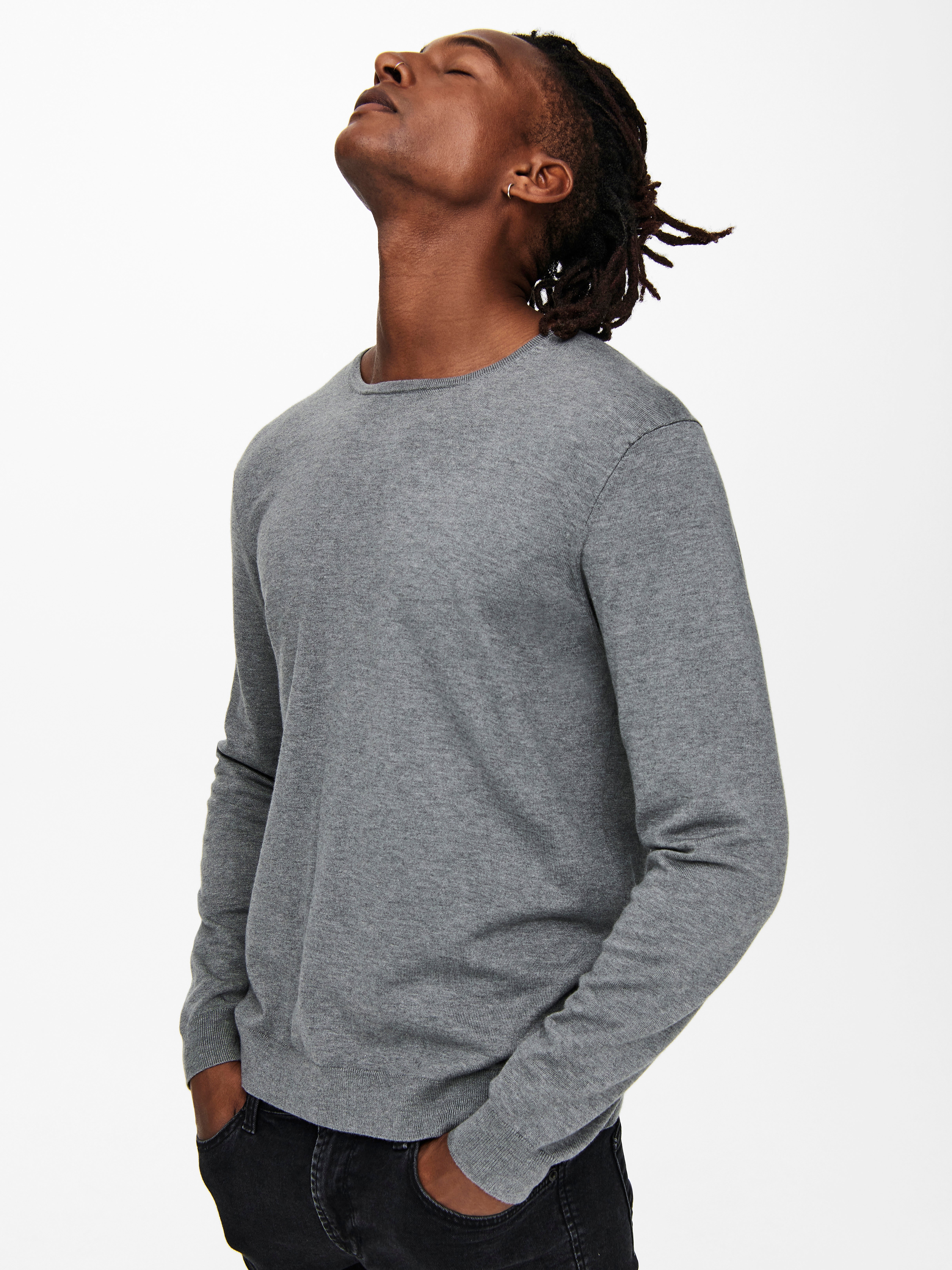 Pull-overs Col rond | Gris moyen | ONLY & SONS®