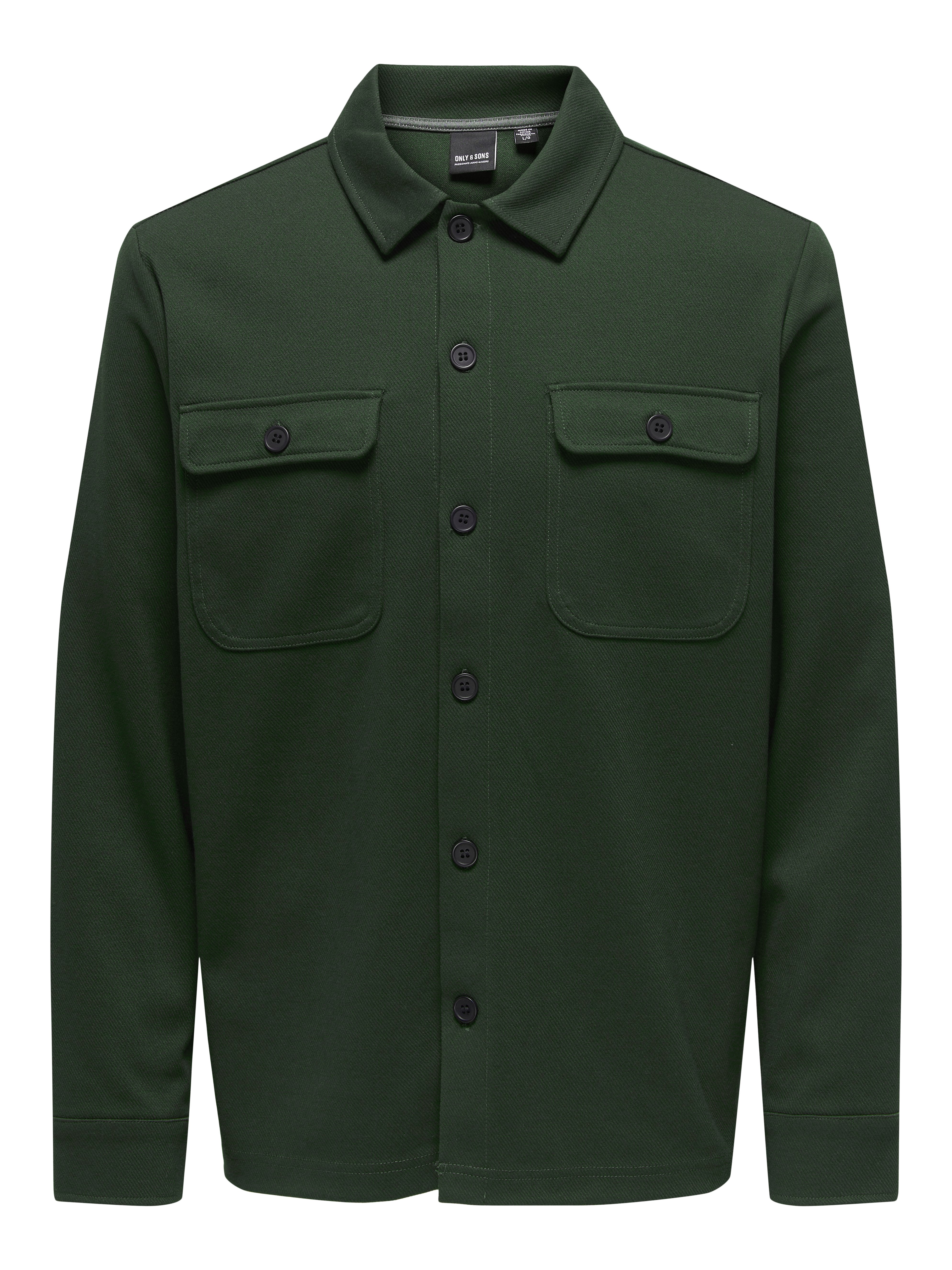 Solid colored shacket | Dark Green | ONLY & SONS®