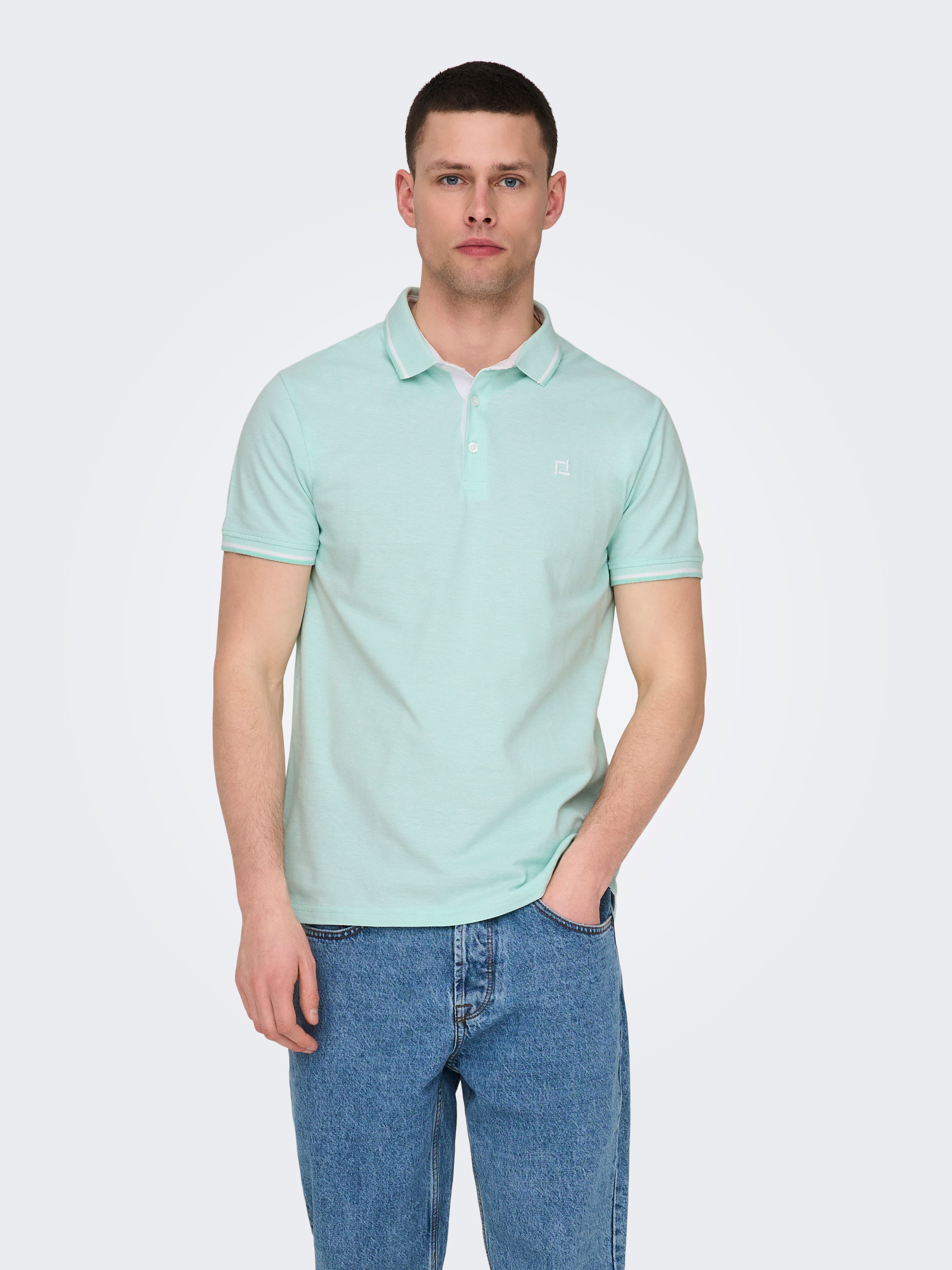 Polos Corte regular Polo | Turquesa claro | ONLY & SONS®