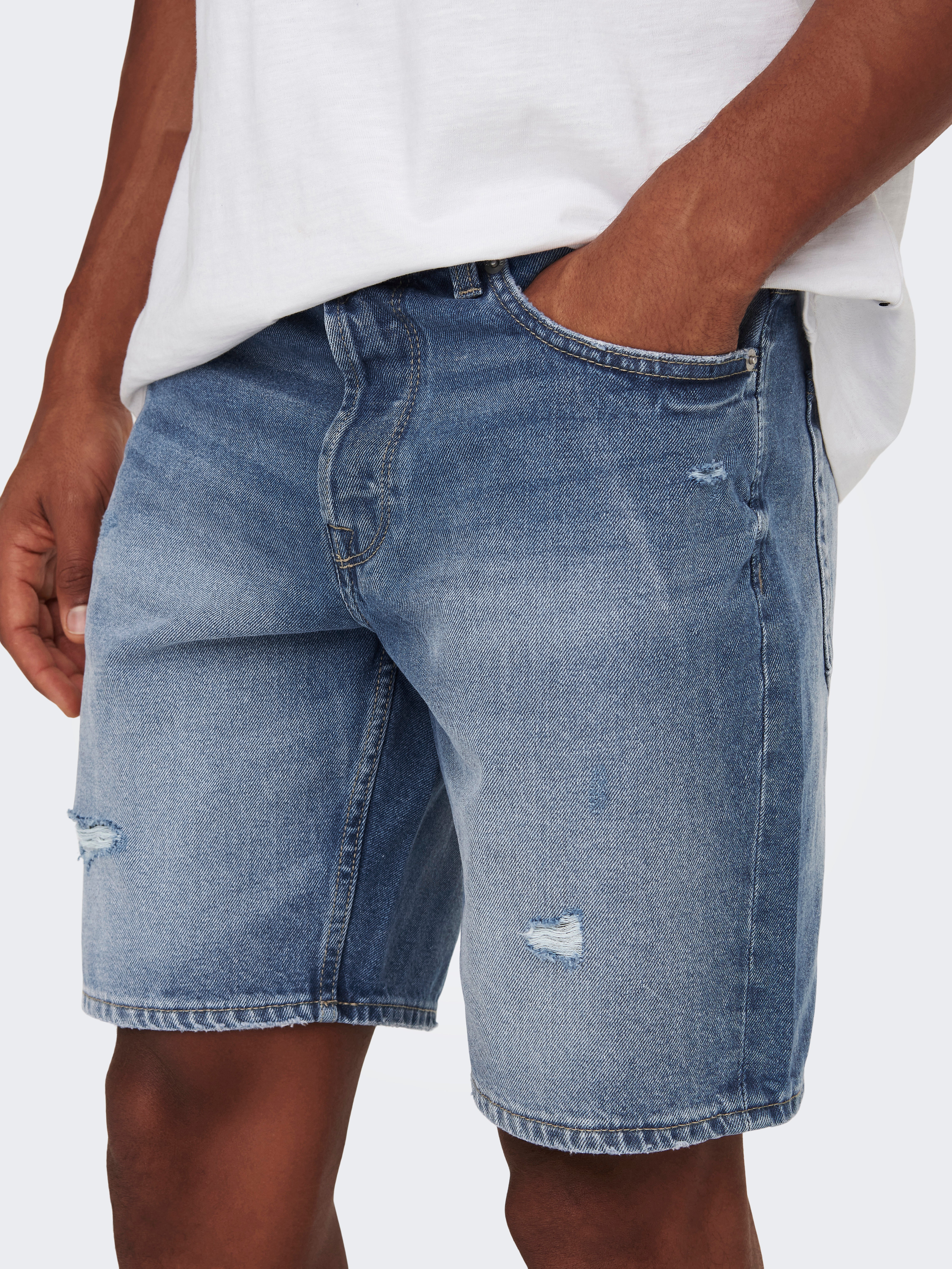 Shorts Corte loose Tiro normal | Azul intermedio | ONLY & SONS®