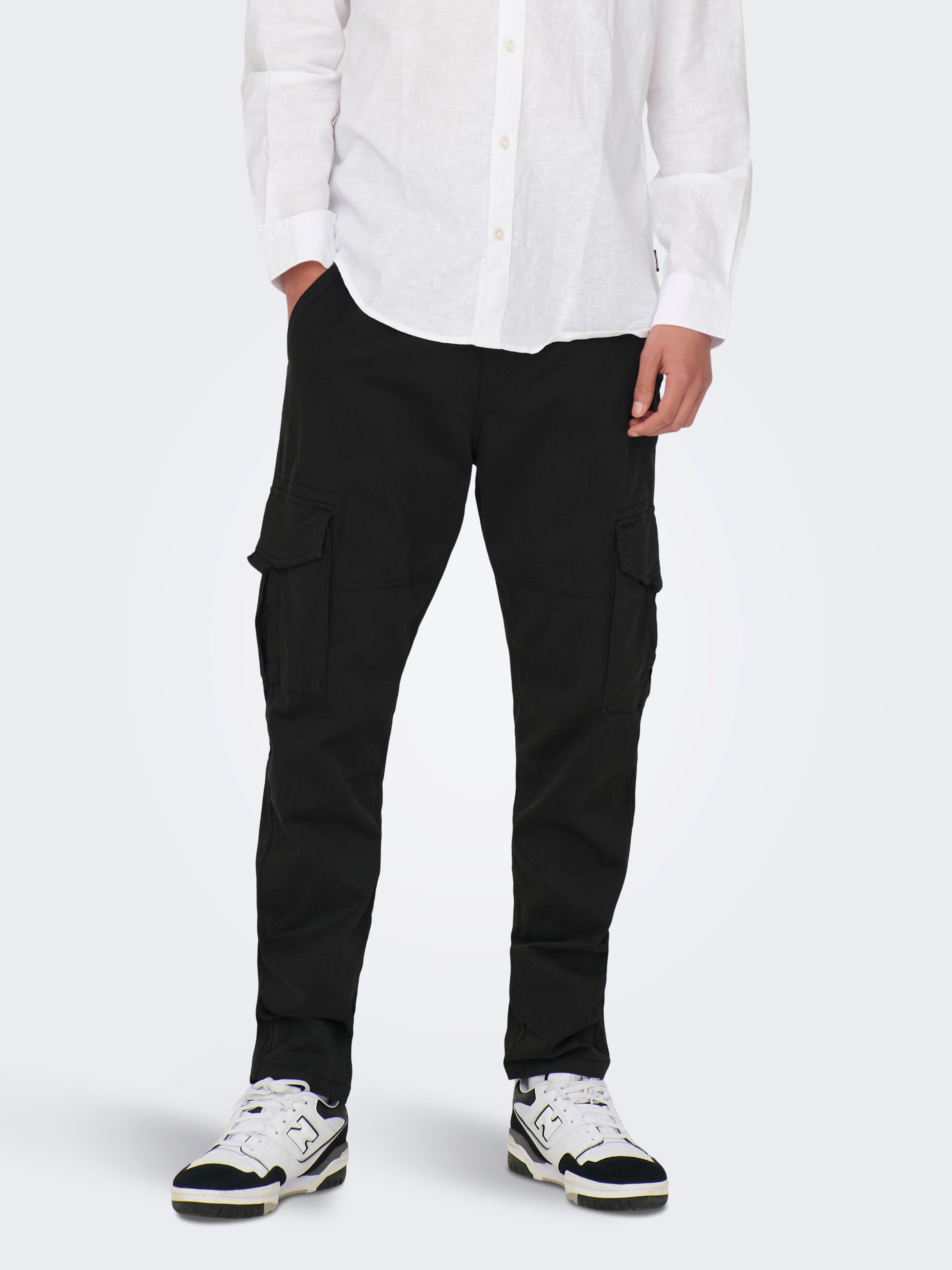 Men's Cargo Trousers & Checked or Solid Pants | ONLY Menswear