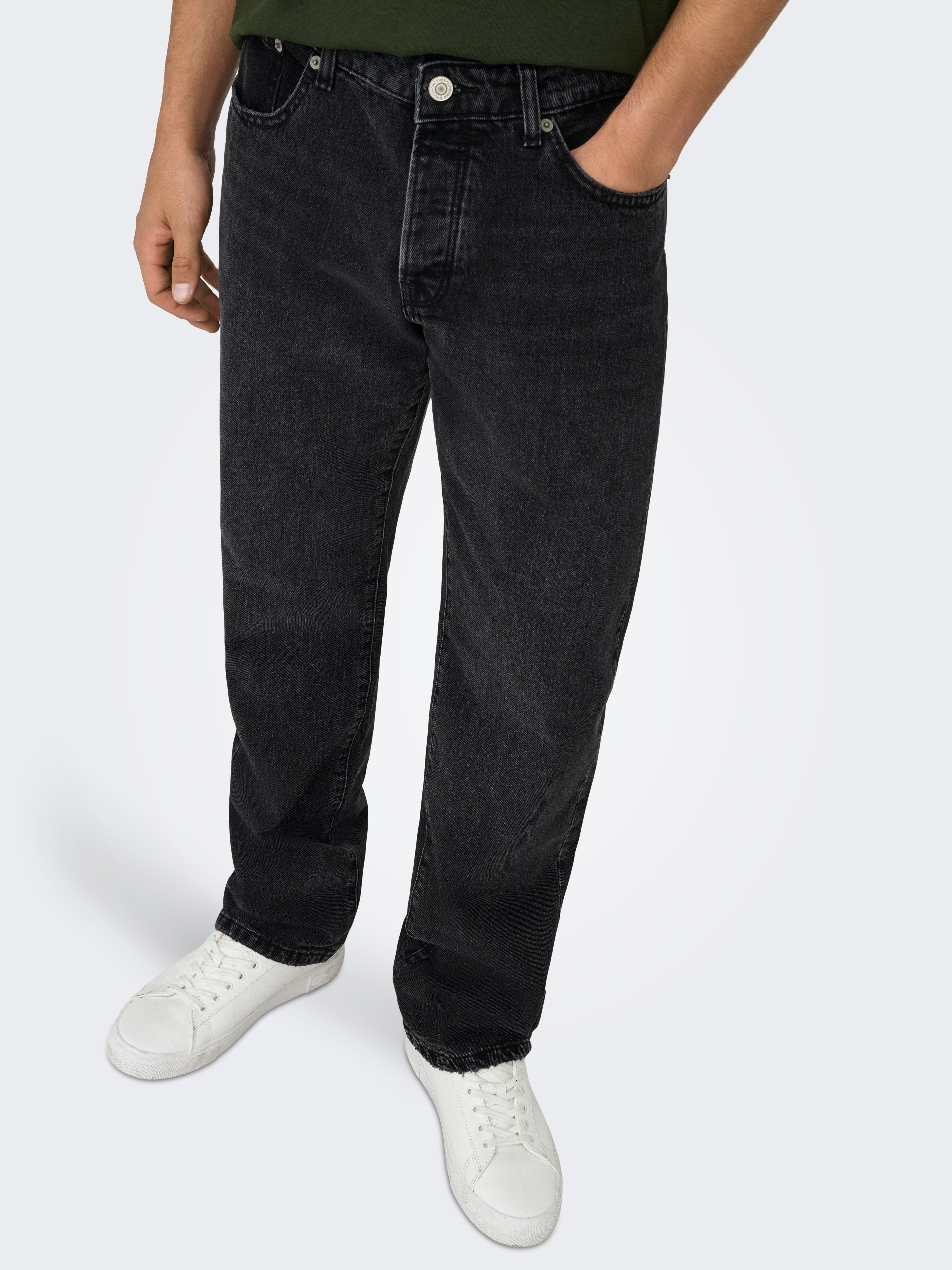 ONSEDGE LOOSE BLK OD 6985 DNM JEANS NOOS | Schwarz | ONLY & SONS®