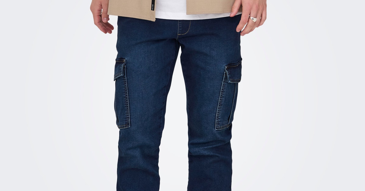 ONSWEFT Taille moyenne Regular Fit Jeans | Bleu foncé | ONLY & SONS®