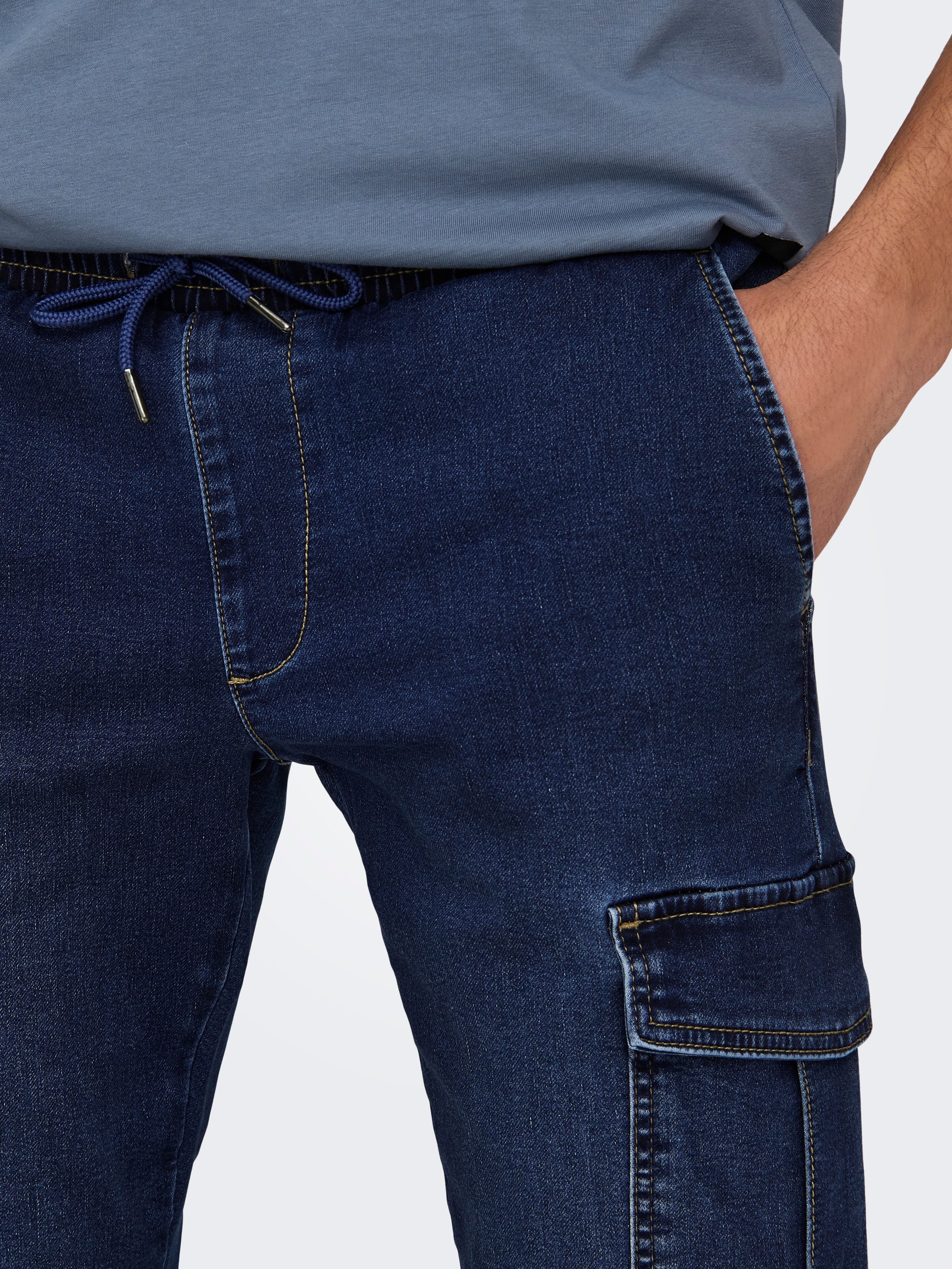 ONSWEFT Taille moyenne Regular Fit Jeans | Bleu foncé | ONLY & SONS®