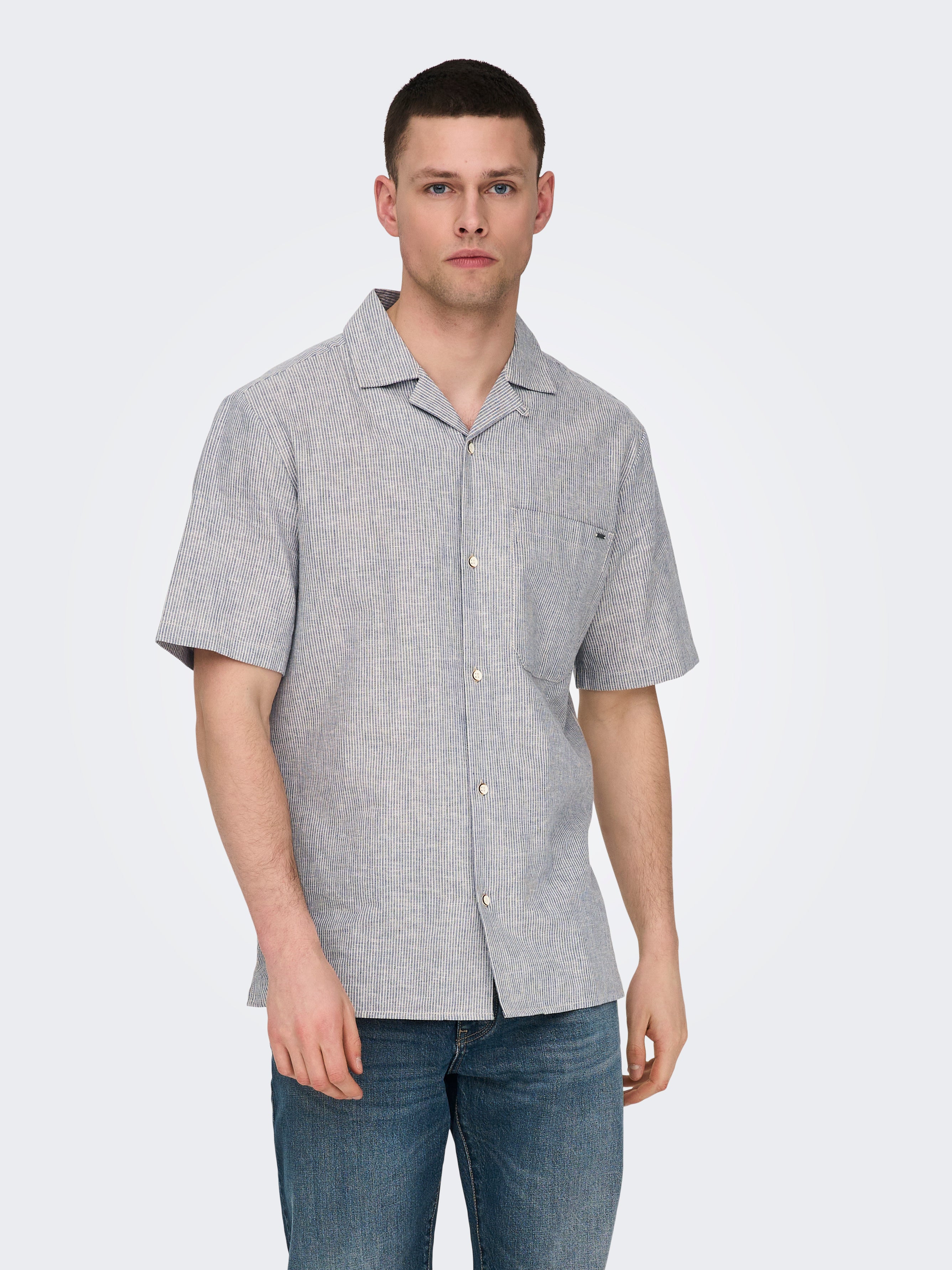 Relaxed Fit Resort collar Shirt | Dark Purple | ONLY & SONS®
