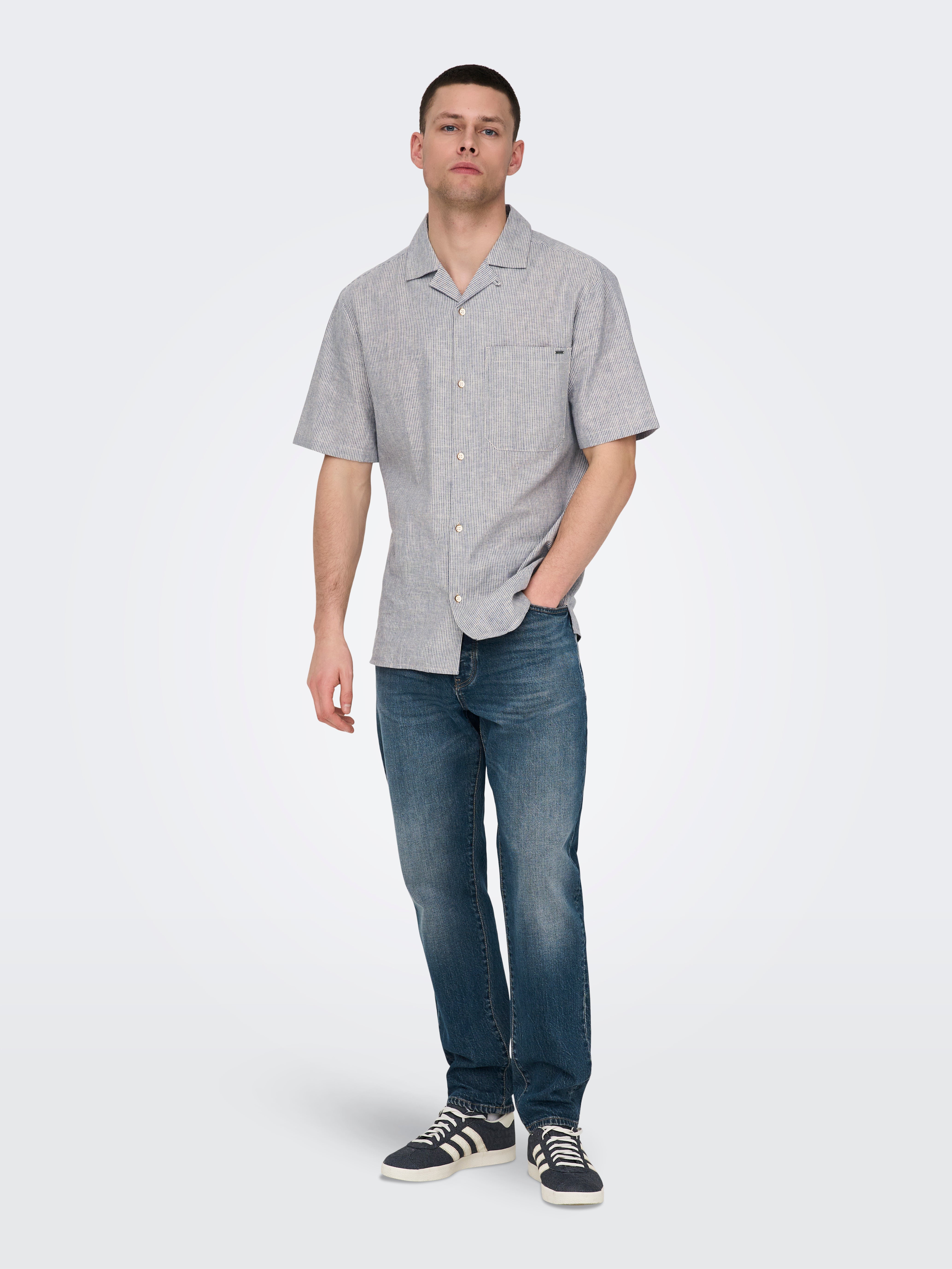 Relaxed Fit Resort collar Shirt | Dark Purple | ONLY & SONS®