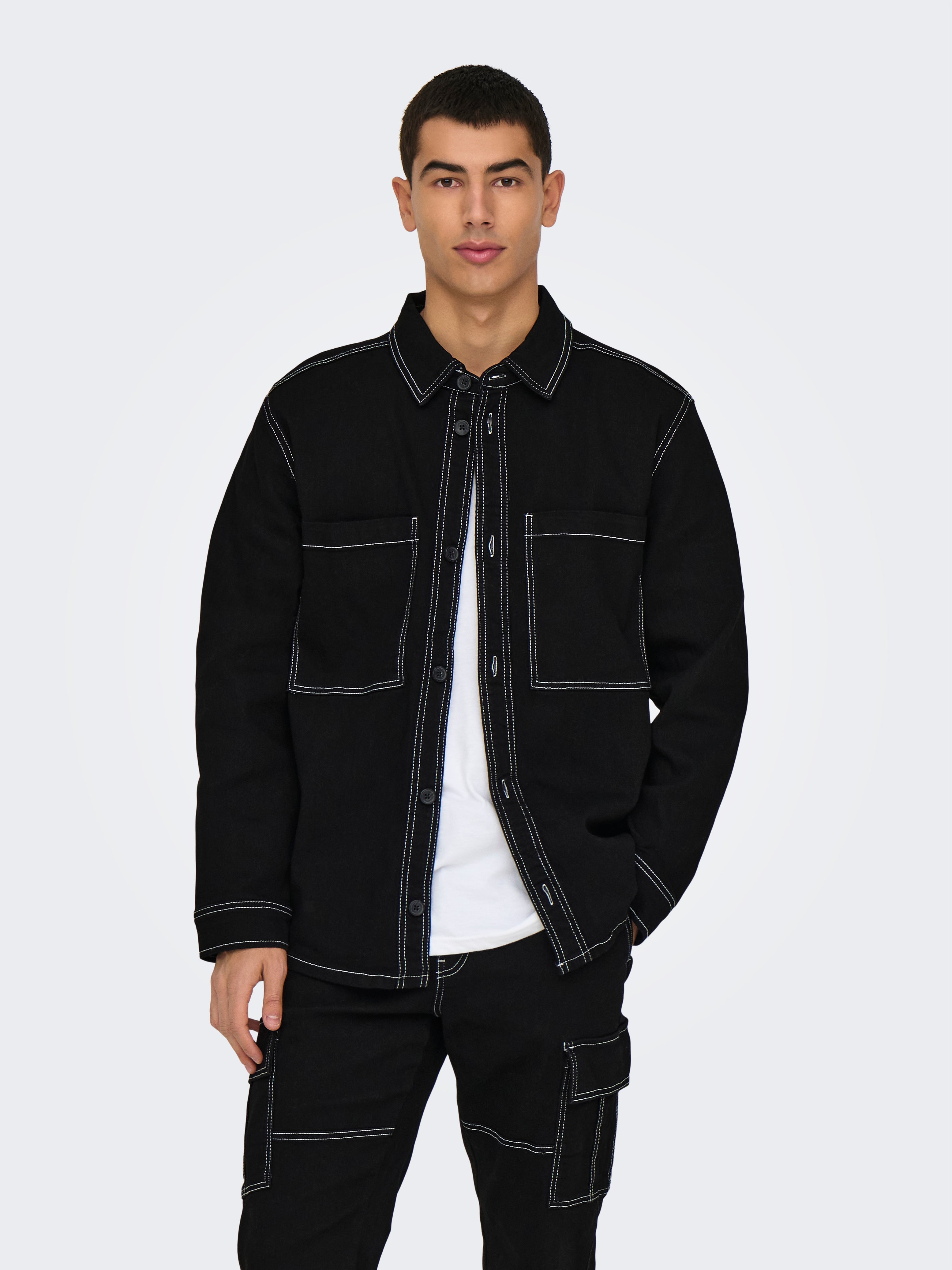 ONSDAGO Camisa chaqueta | Negro | ONLY & SONS®